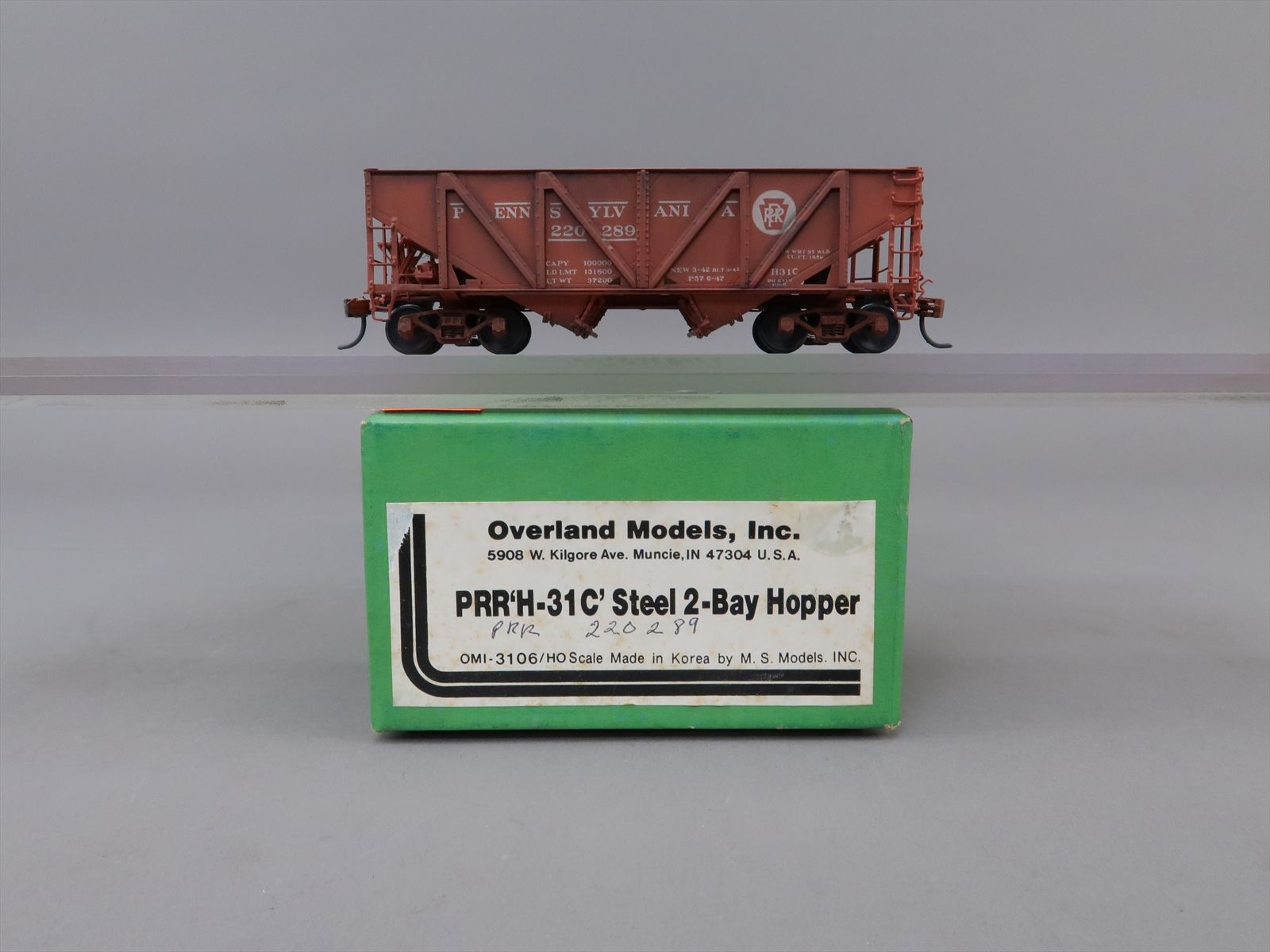 HO Brass Model - OMI 3106 PRR Pennsylvania H-31C Steel 2-Bay Hopper ...