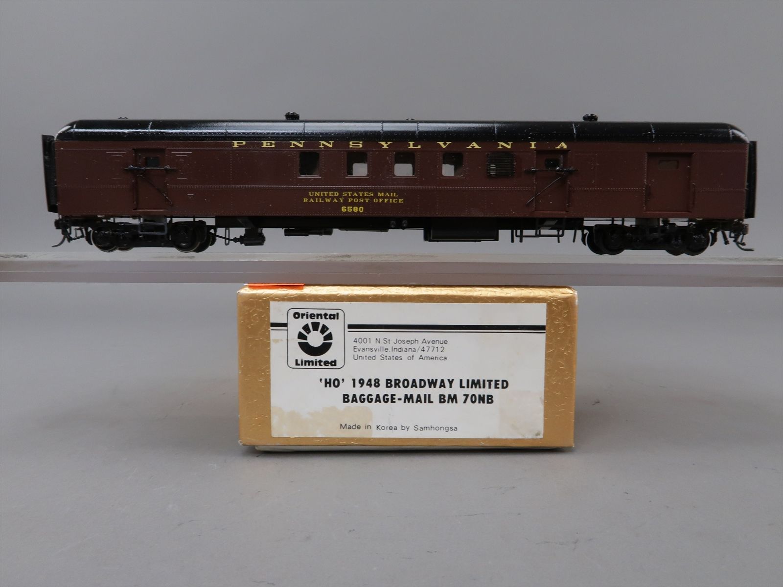 HO Brass Model - Oriental PRR Pennsylvania Broadway Limited Baggage-Mail 70NB #6580 - Custom ...