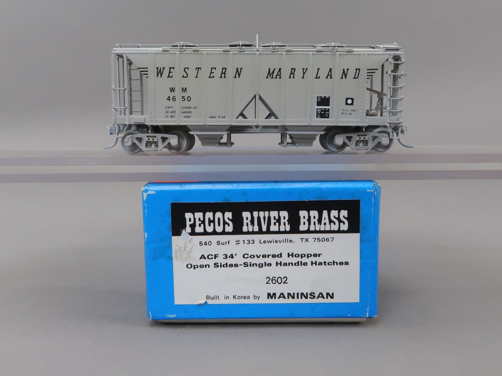 HO Brass Model - PRB Pecos 2602 WM Western Maryland ACF 34' Covered ...