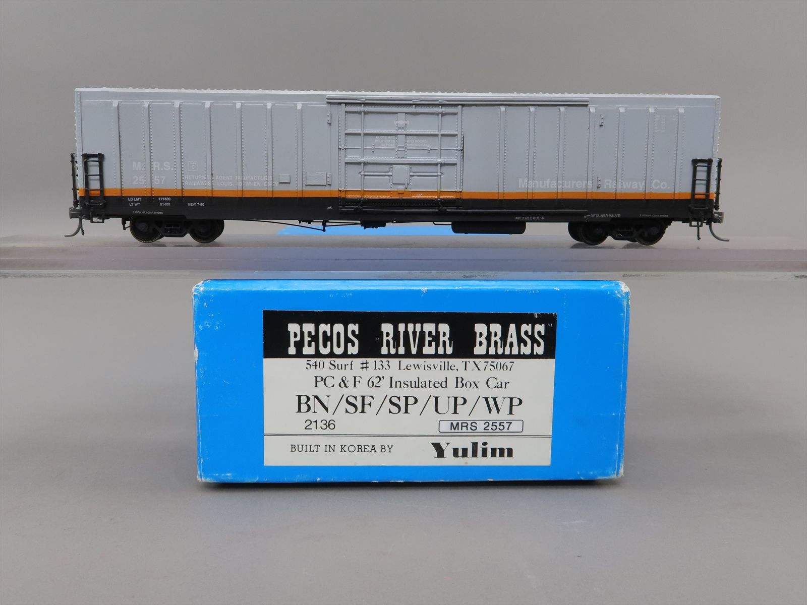 HO Brass Model - PRB Pecos River 2136 MRS Manufacturer's Railway Co. PC ...