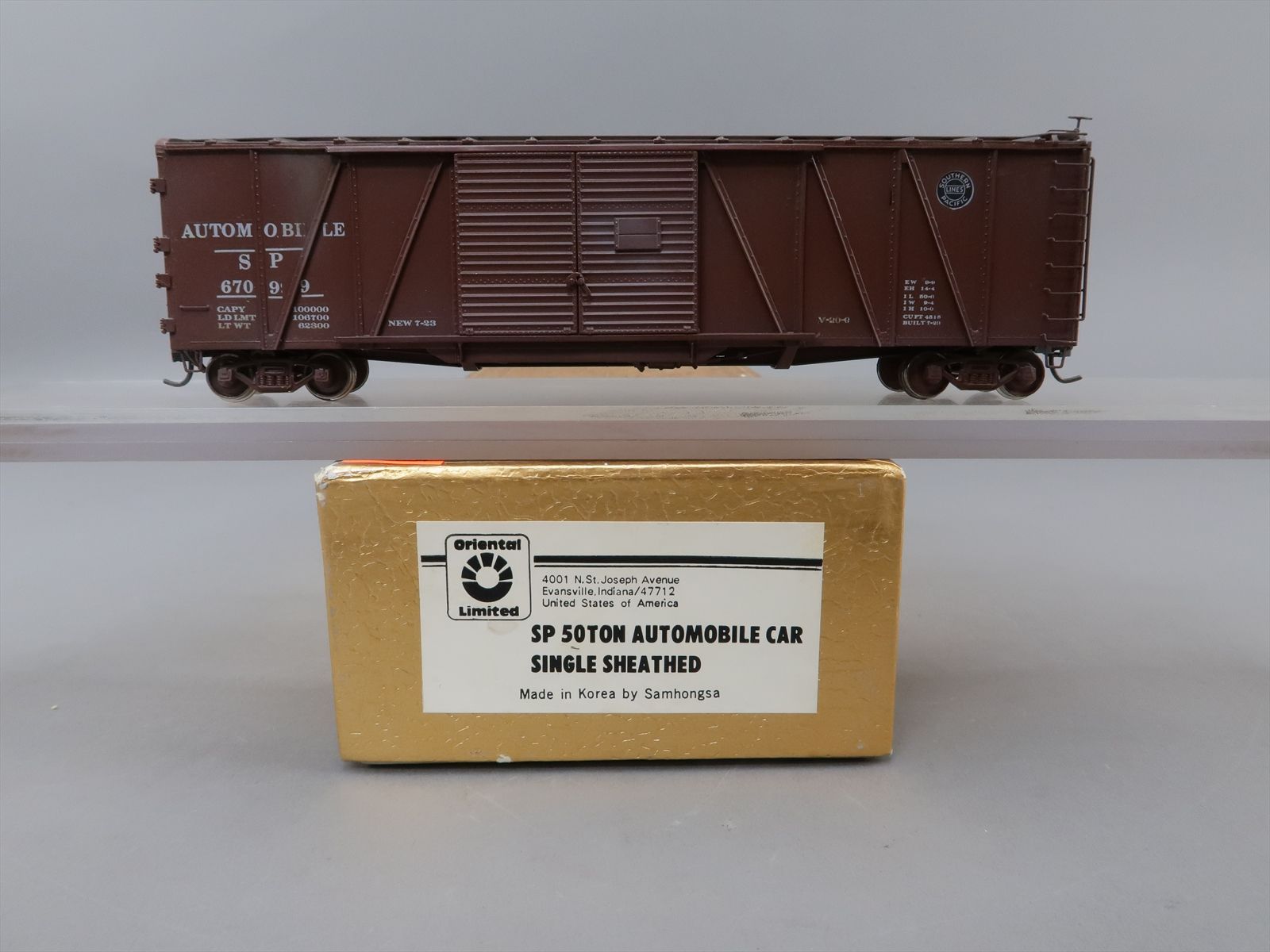 HO Brass Model - Oriental SP Southern Pacific 50 Ton Automobile Box Car ...