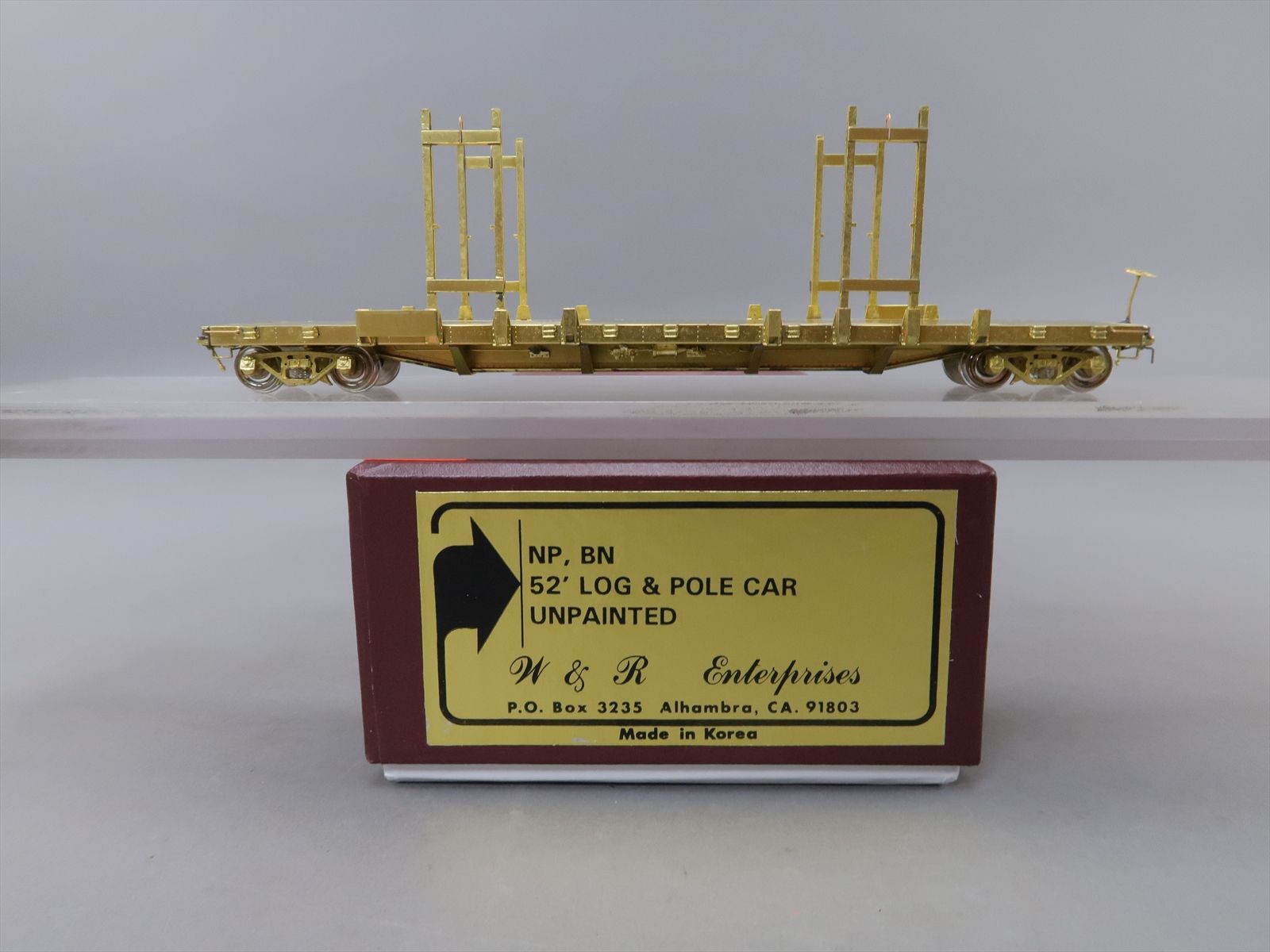 HO Brass Model - W&R NP / BN 52' Log & Pole Ca - Unpainted - 1996 Run ...