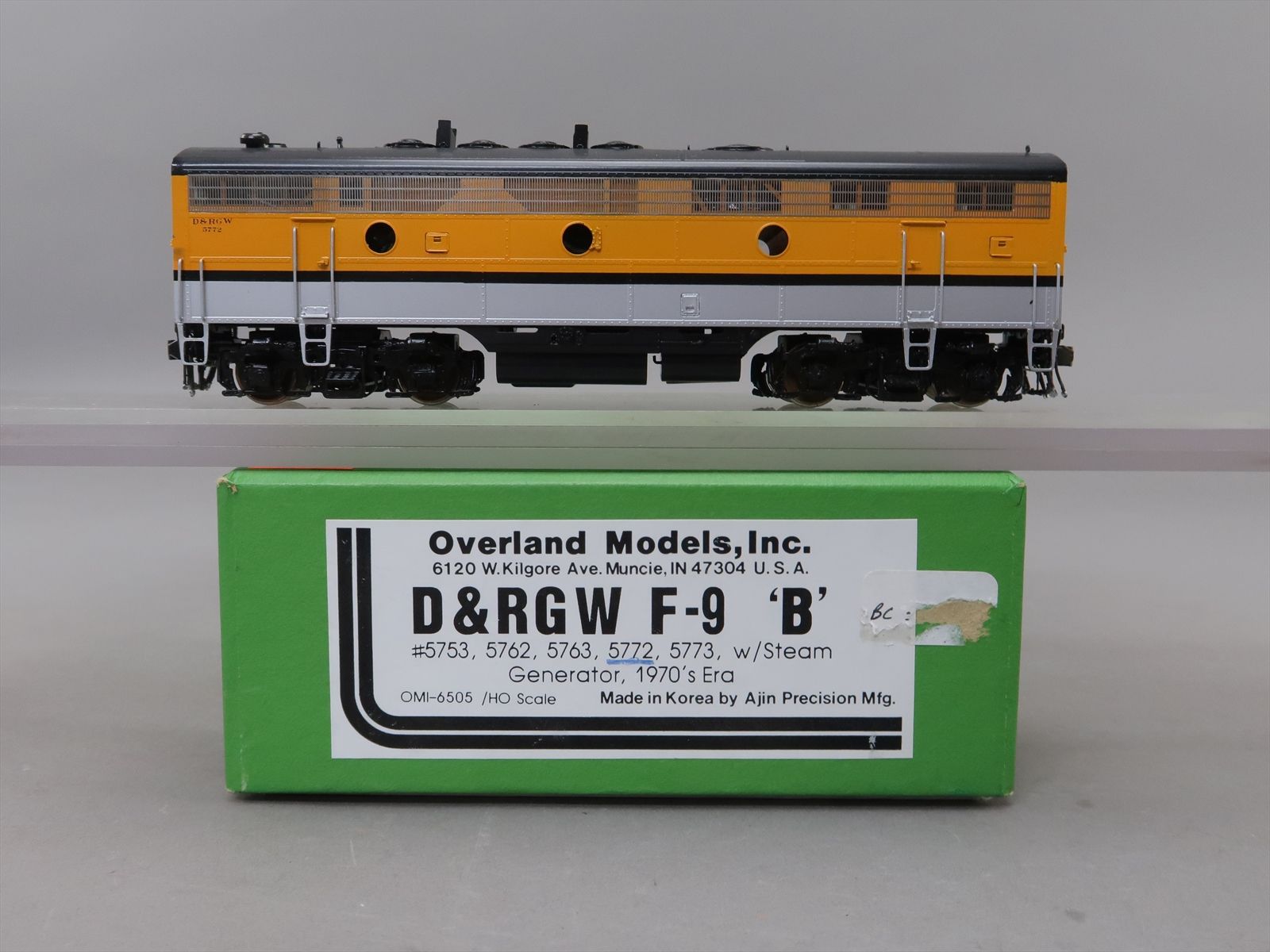 HO Brass Model - OMI 6505 D&RGW Rio Grande F9B Mid 1970-1980 Era #5772 - Custom + DCC + Sound ...