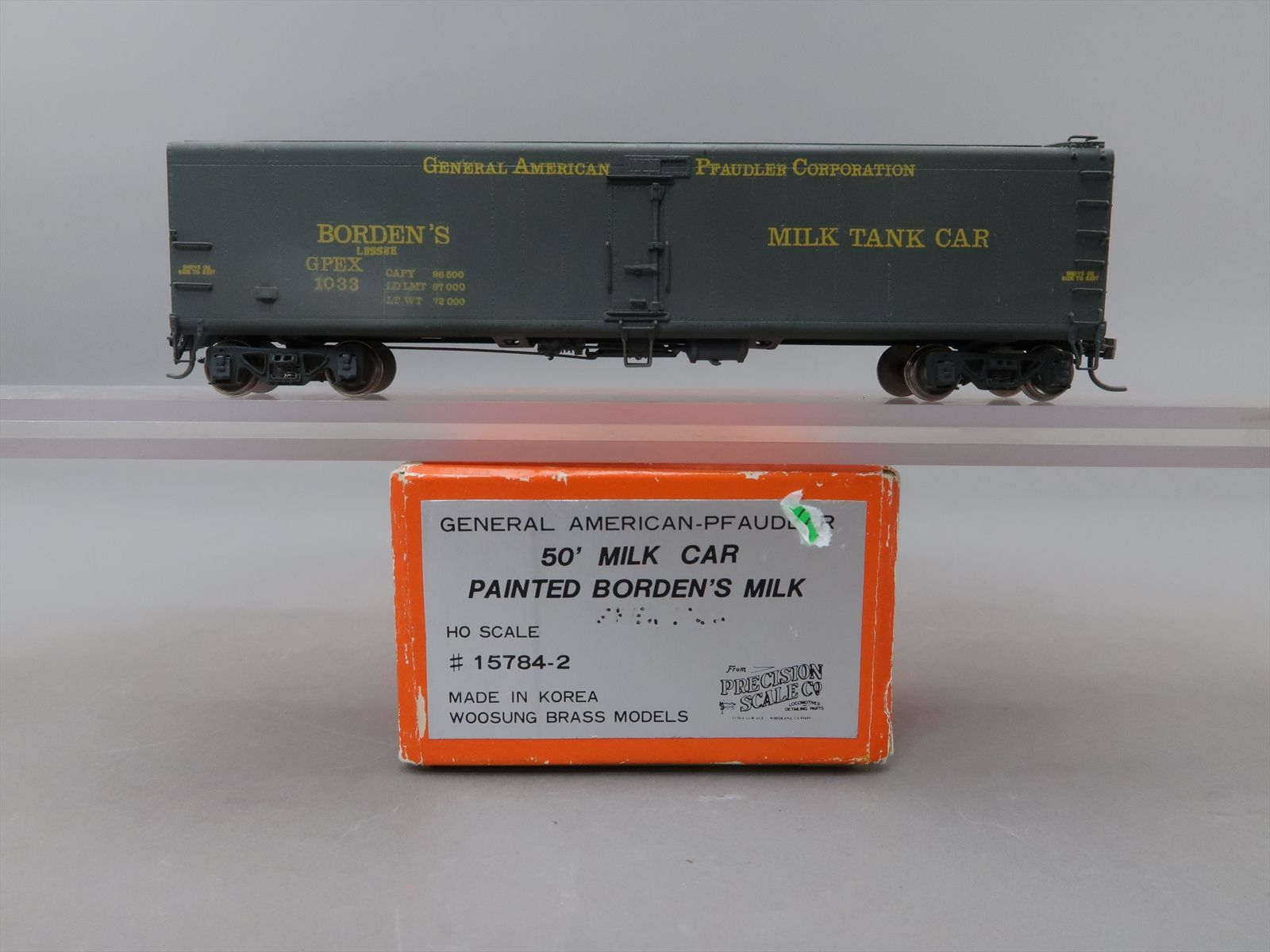 HO Brass Model - PSC 15784-2 Pfaudler Borden's GPEX 50' Milk Car #1033 ...