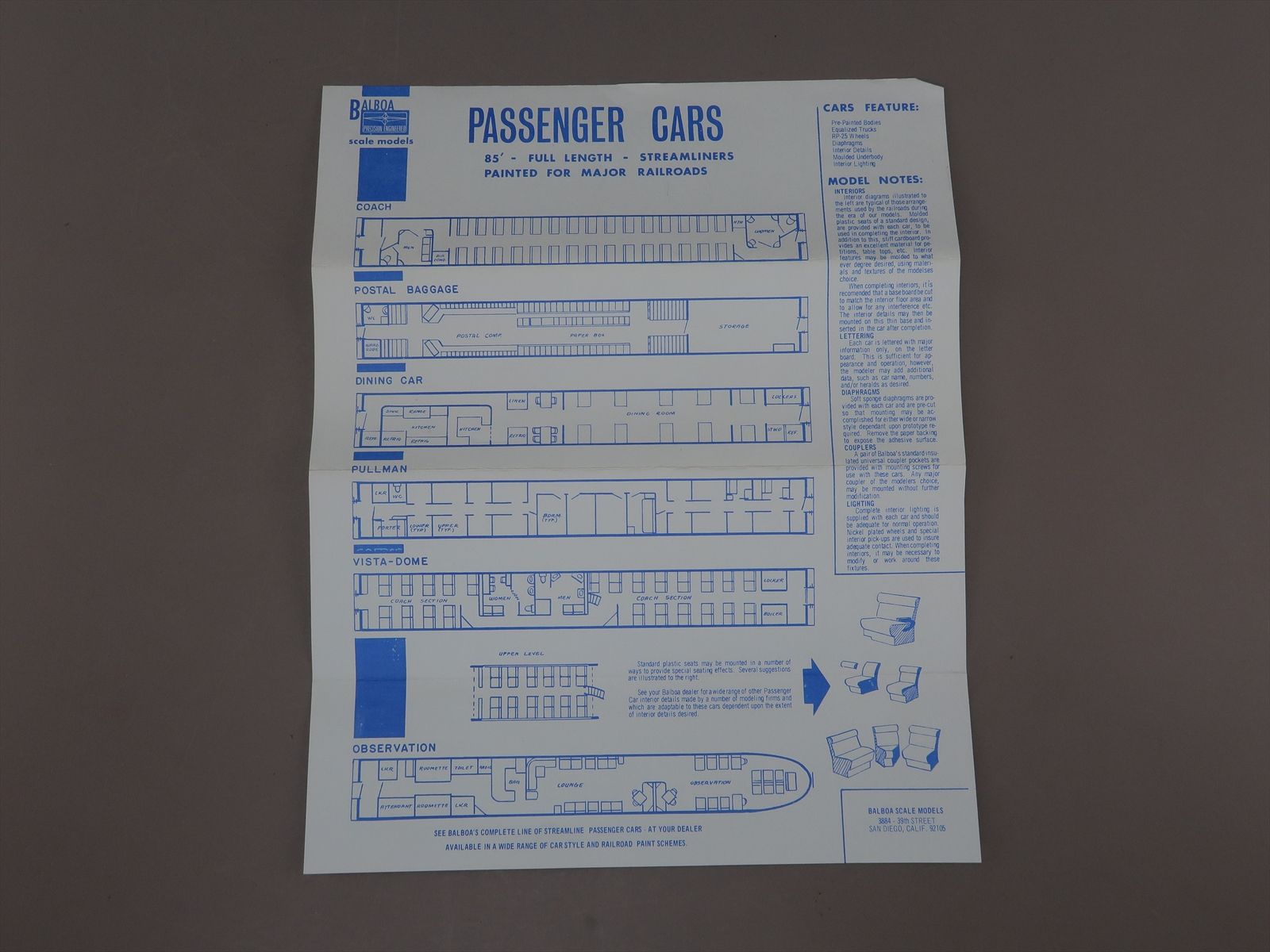 HO Brass Model - Balboa 510 SP Southern Pacific Postal Baggage Daylight ...