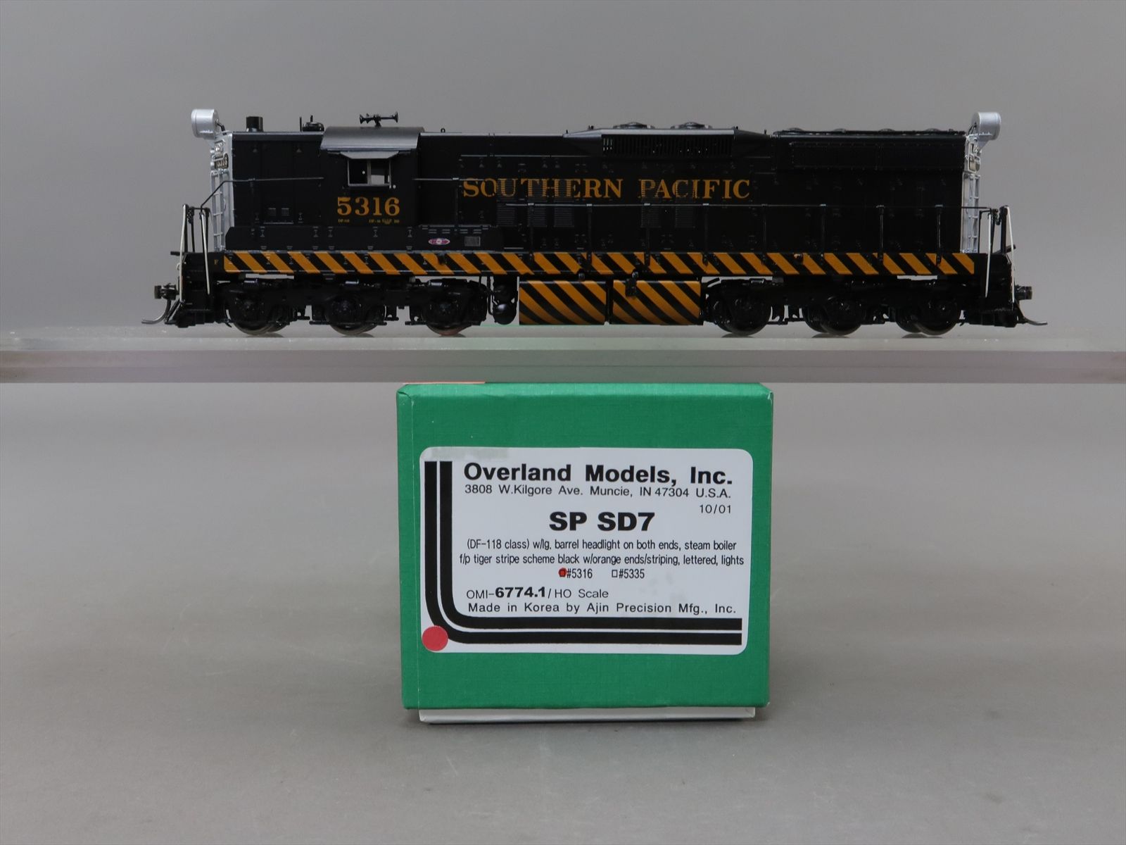 HO Brass Model - OMI 6774.1 SP Southern Pacific SD7 Tiger Stripe DF-118 ...