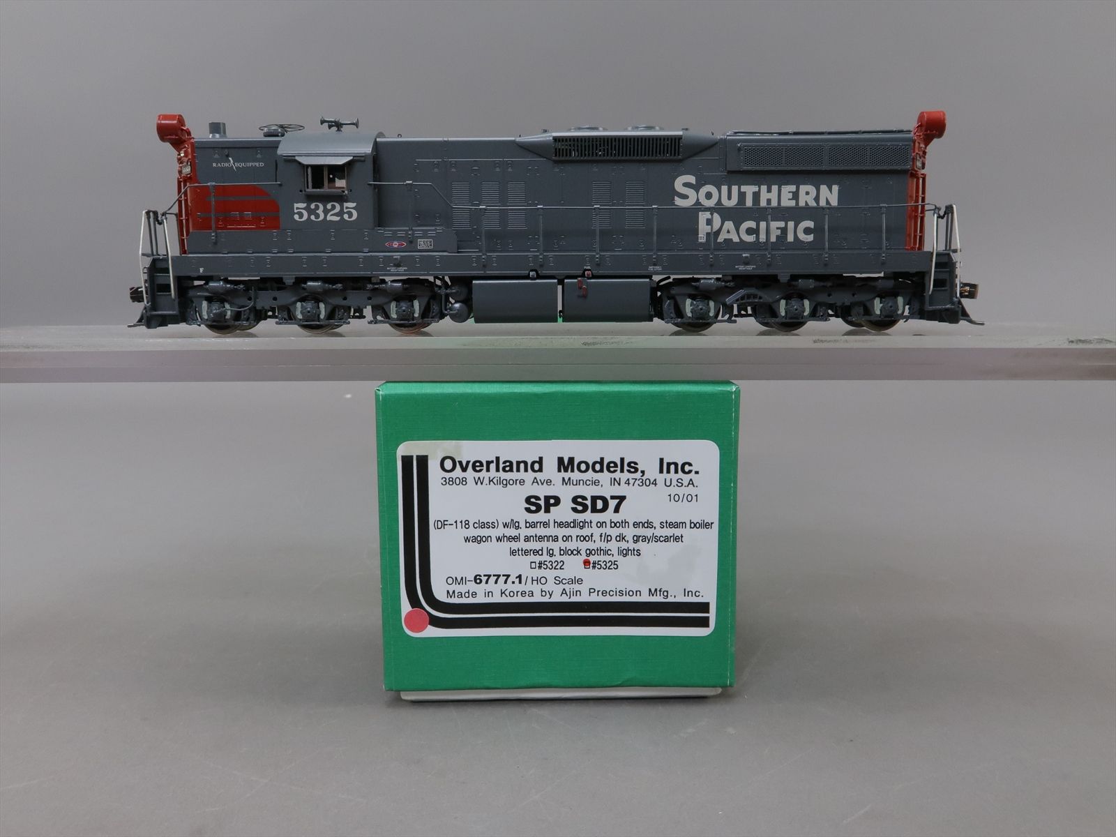 HO Brass Model - OMI 6777.1 SP Southern Pacific SD7 DF-118 Class Barrel Headlights Steam Boiler ...