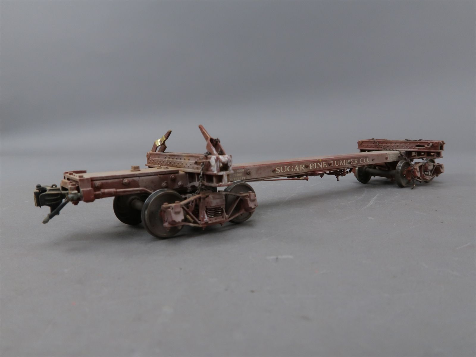 P48 Brass Model - BCM Beaver Creek 308 Sugar Pine Lumber 42' Skeleton Log Car #172 - Custom ...