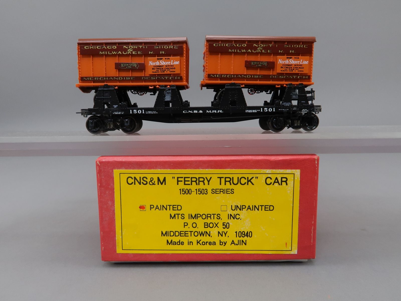 HO Brass Model - MTS CNS&M Chicago North Shore Ferry Truck Car #1501 - F/P - 1995 Run - Ajin
