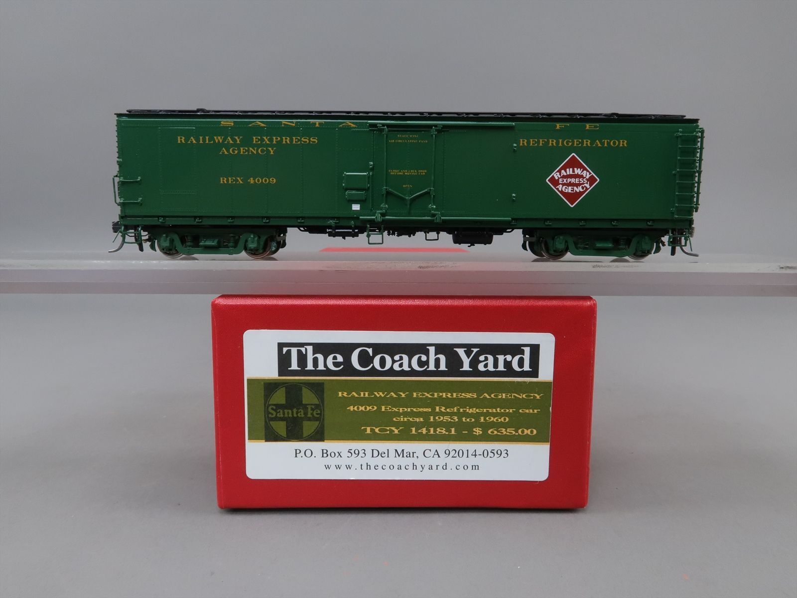 HO Brass Model - TCY 1418.1 Santa Fe REA Express Car Reefer #4009 SF ...