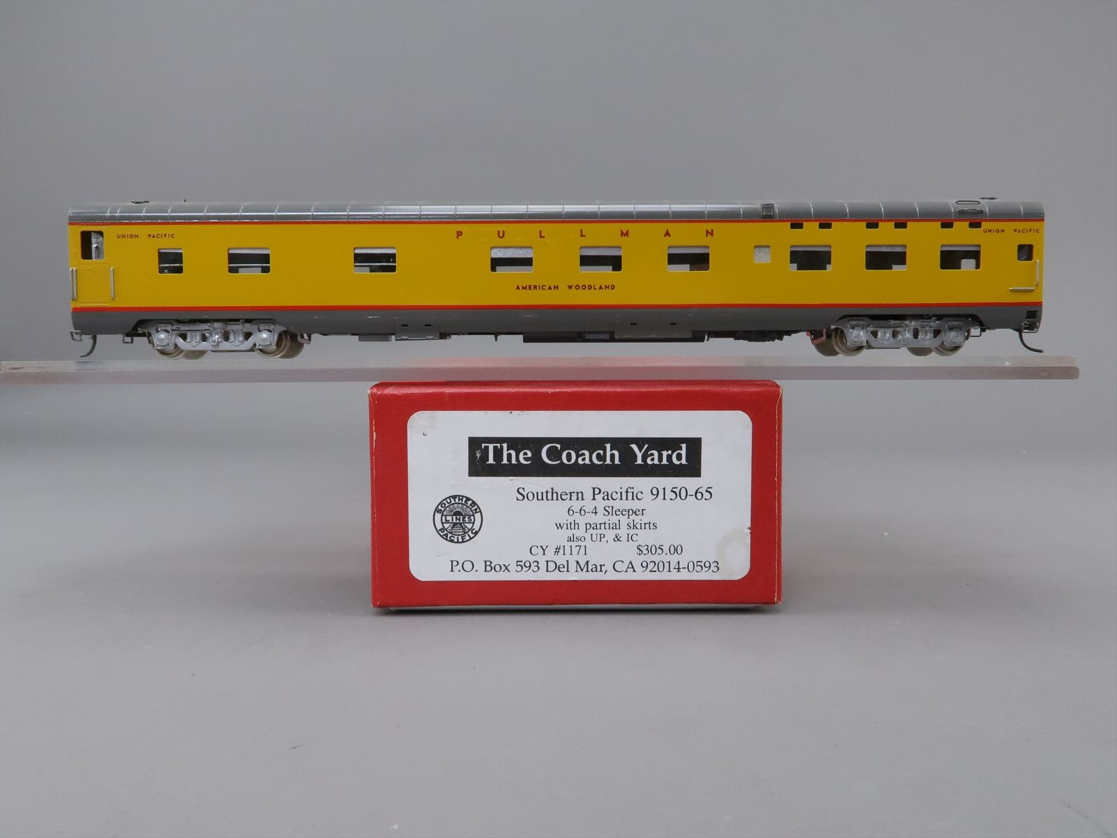 HO Brass Model - TCY 1171 SP as UP Union Pacific 6-6-4 Sleeper w/ Partial Skirts AMERICAN ...