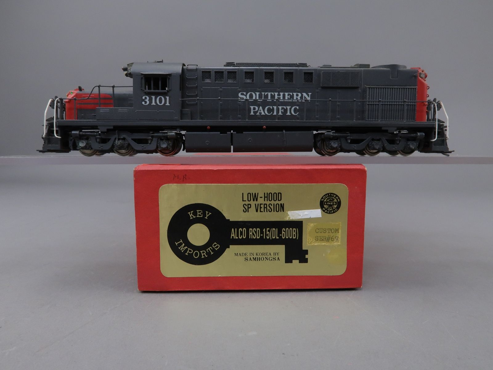 HO Brass Model - Key CS#69 SP Southern Pacific ALCO RSD-15 DL-600B #3101 - F/P - Scarlet / Gray ...