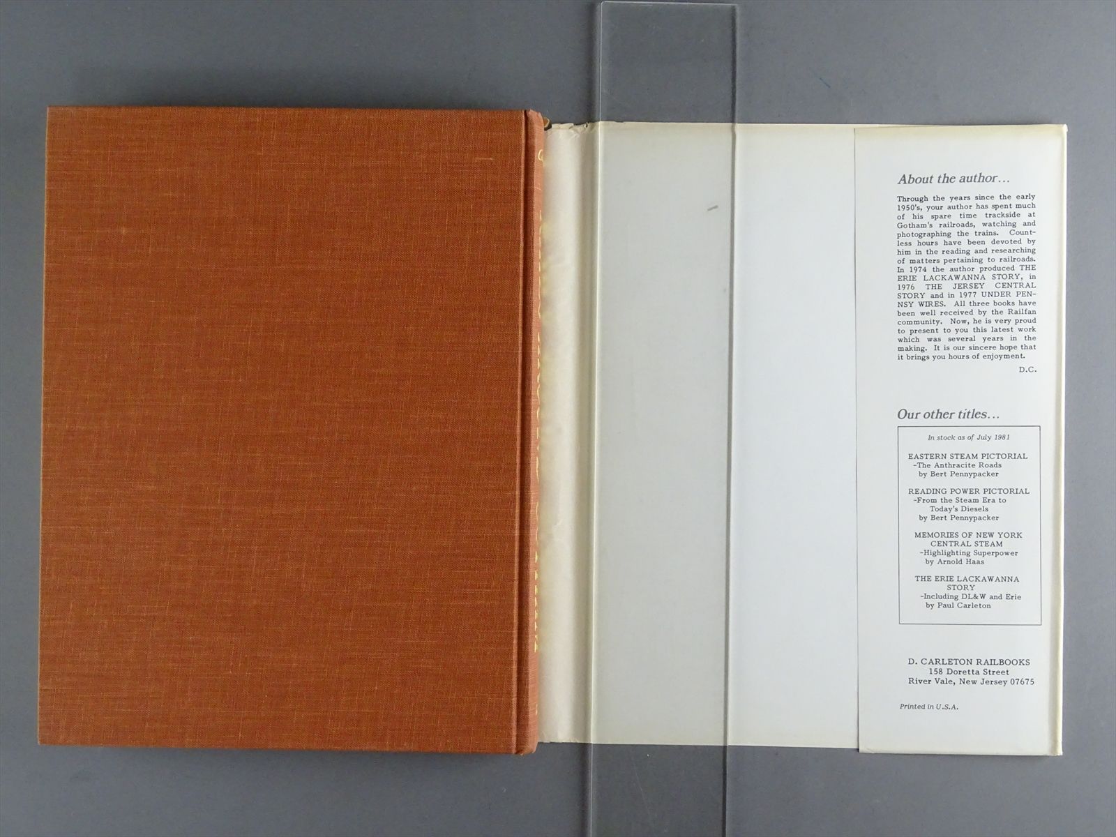 Railroad Book - Rails Around Gotham - Paul Carleton - 320 pages