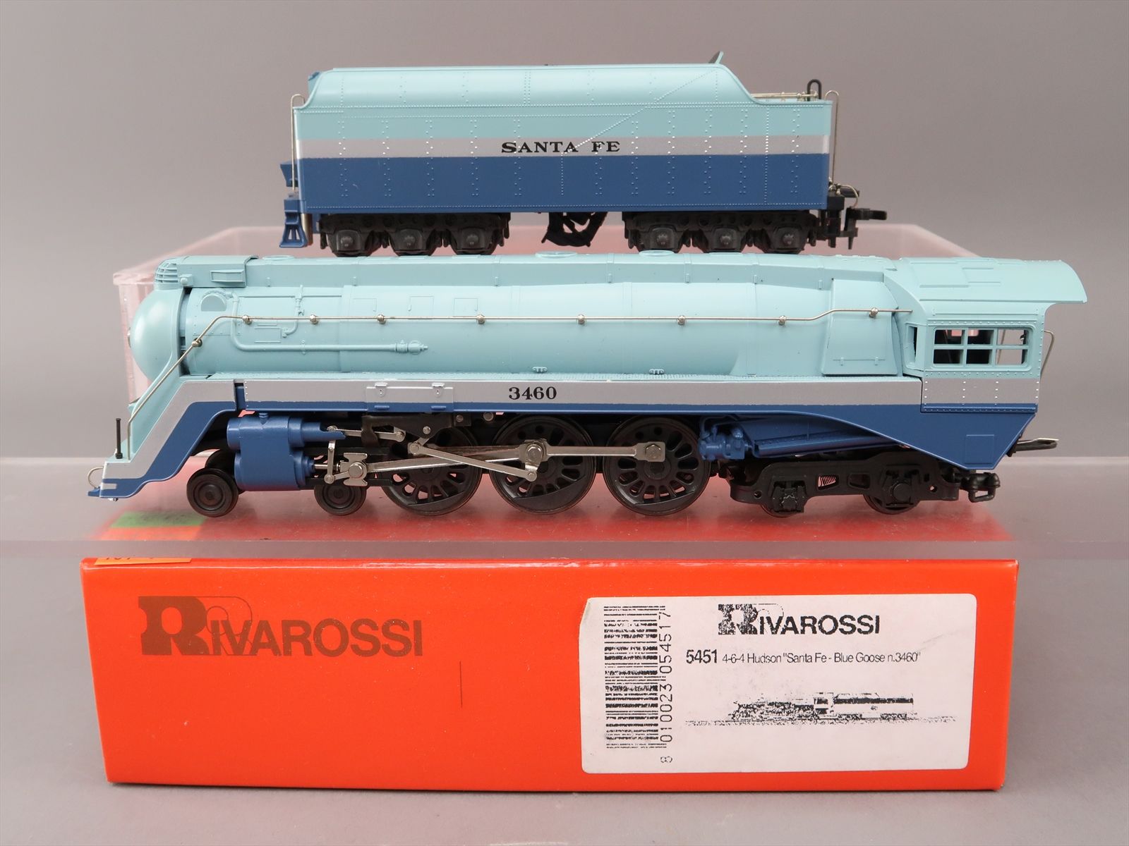 HO Plastic Model - Rivarossi 5451 AT&SF Santa Fe Hudson 4-6-4 Blue Goose #3460 - F/P - Italy