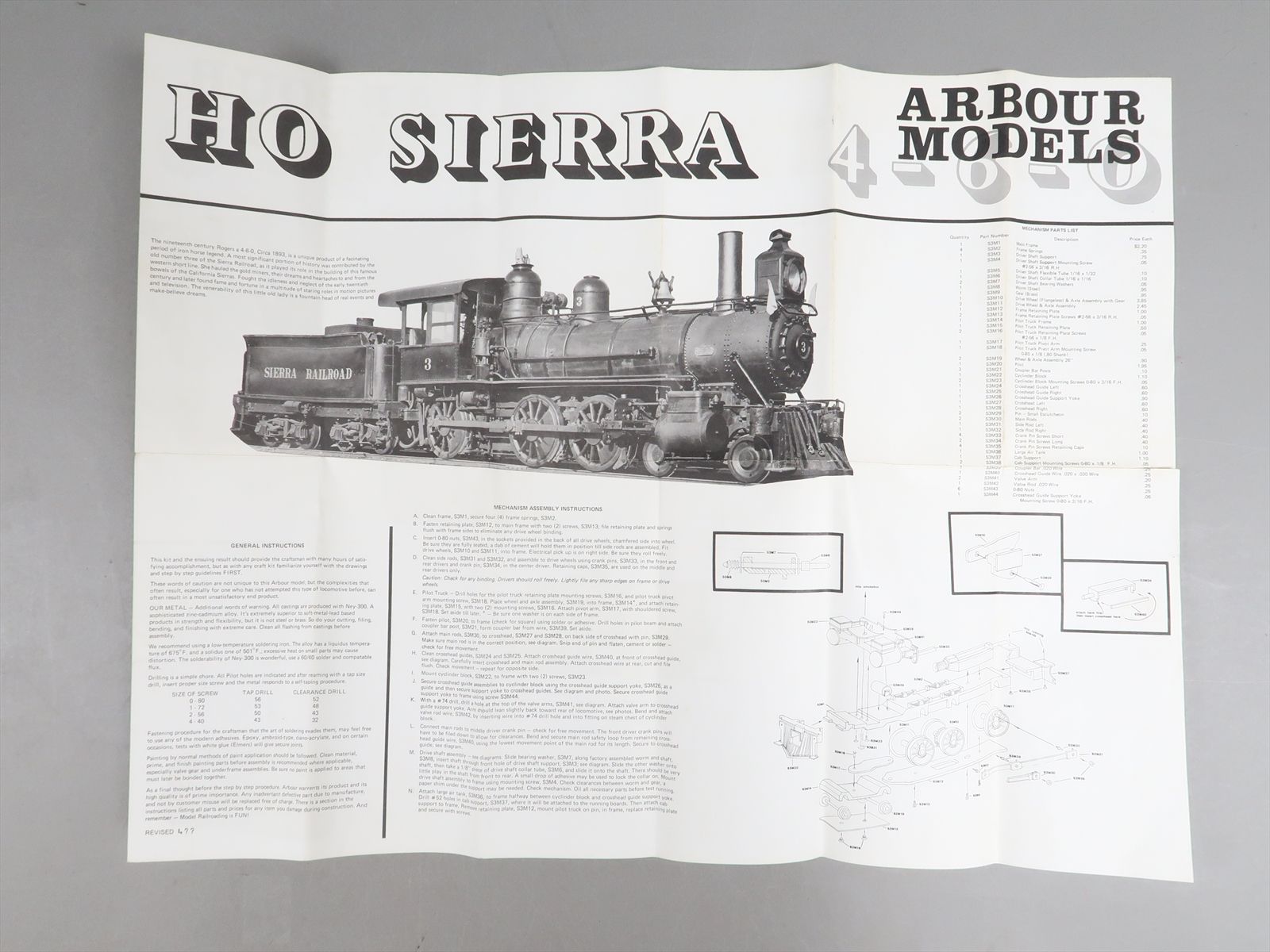 HO Scale Kit - Arbour Models S10W-3 6-6-0 Brooks Sierra - Unbuilt