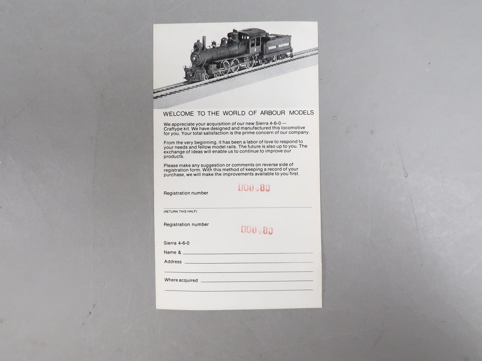 HO Scale Kit - Arbour Models S10W-3 6-6-0 Brooks Sierra - Unbuilt