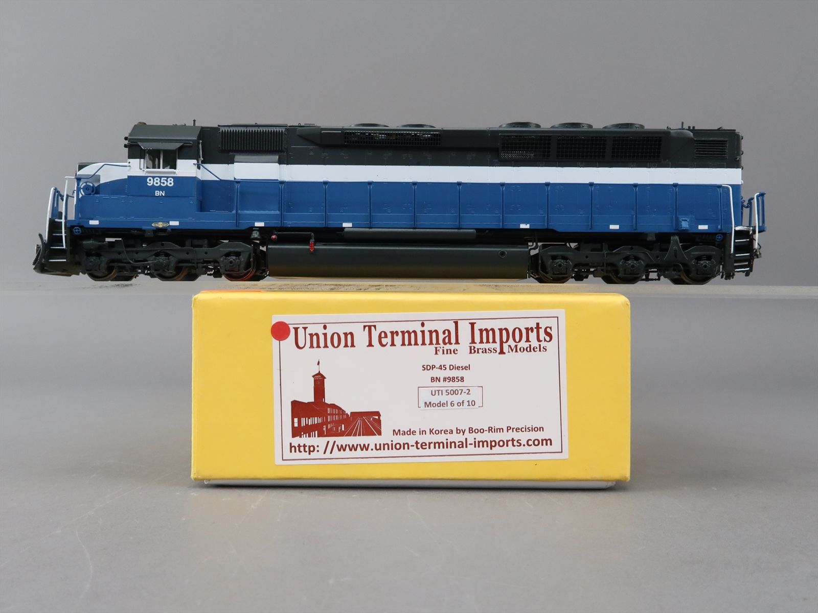HO Brass Model - UTI 5007-2 BN Burlington Northern Big Sky Blue SDP-45 #9858 - F/P - 2010 Run ...