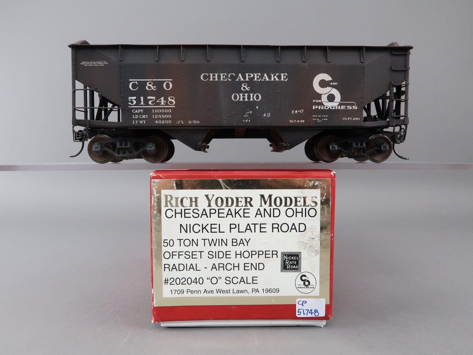 O Brass Model - RYM Rich Yoder 202040 C&O Chesapeake & Ohio 50 Ton Twin ...