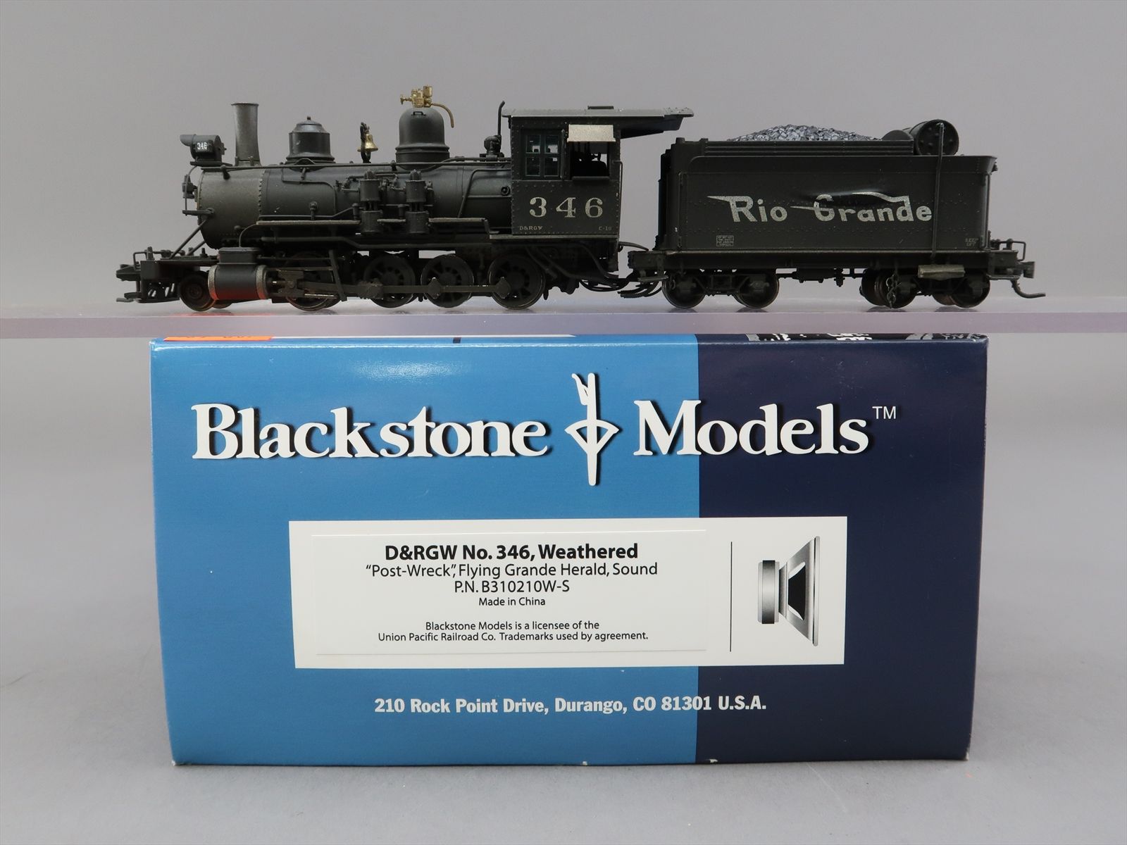 HOn3 Scale - Blackstone PN B310210W-S C-19 2-8-0 Steam Locomotive D&RGW ...