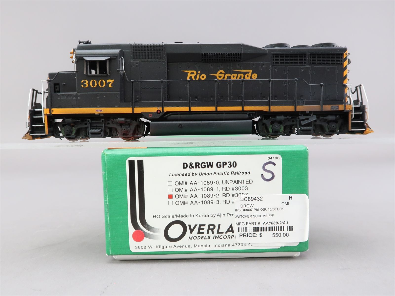 HO Brass Model - OMI AA-1089-2 D&RGW Rio Grande GP30 #3007 - F/P + DCC ...