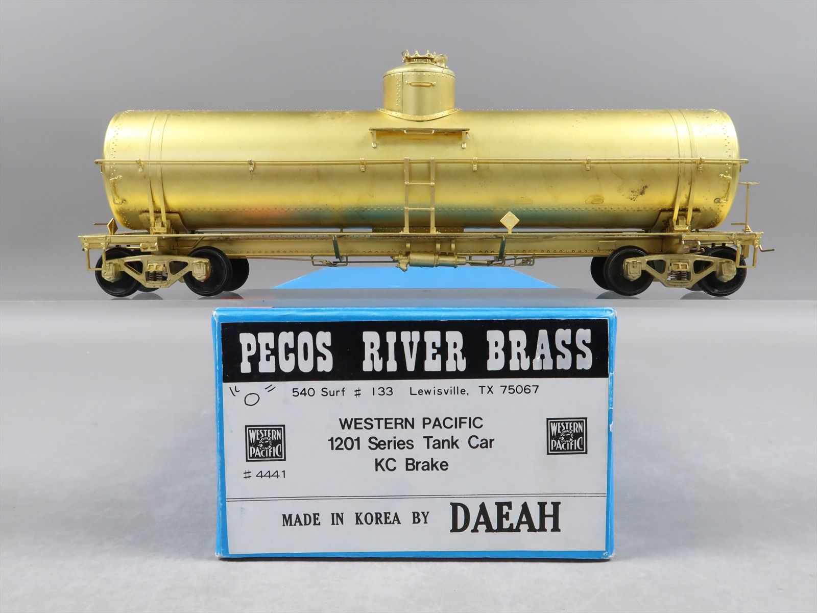 O Brass Model - PRB Pecos River 4441 WP Western Pacific Tank Car KC ...