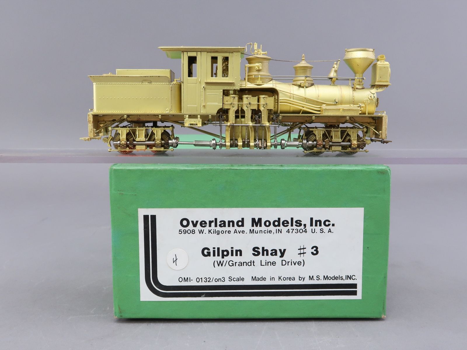 On3 Brass Model - OMI 0132 Logging Gilpin Shay w/ Grandt Line Drive ...