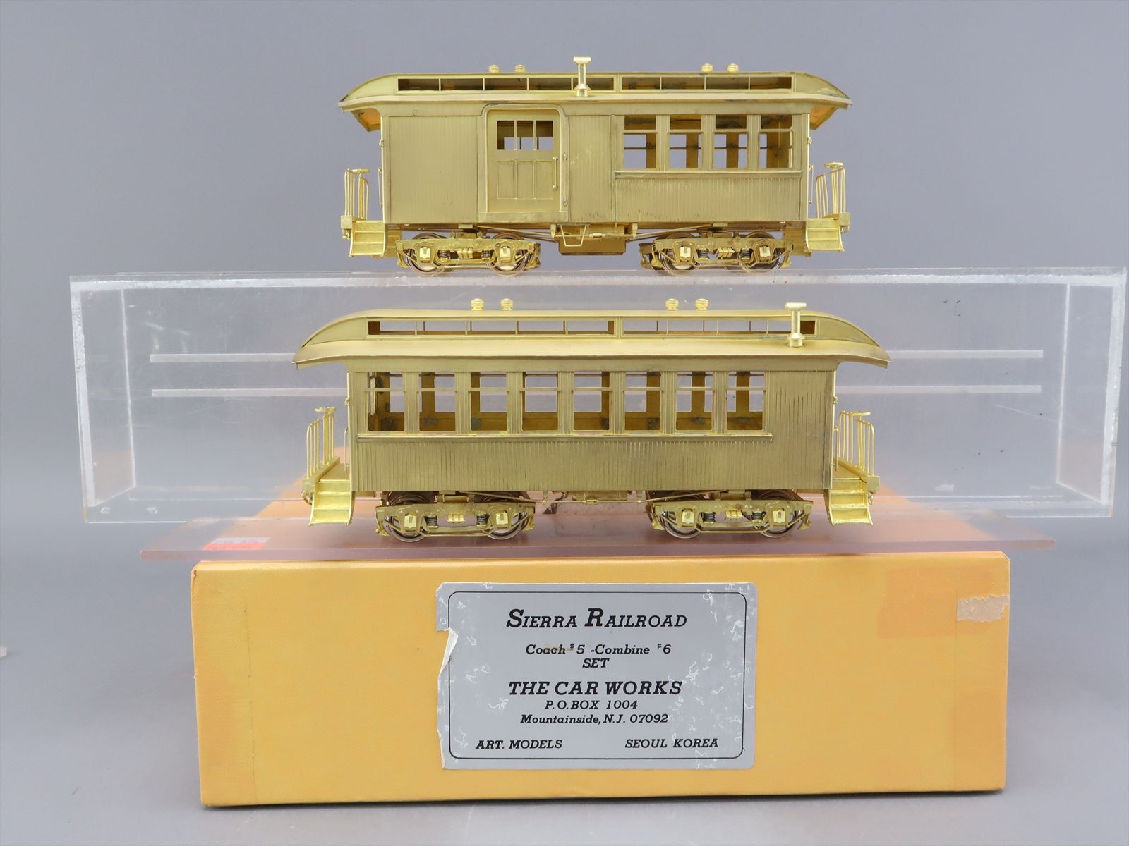 O Brass Model - TCW Car Works Sierra Railroad Coach #5 + Combine #6 ...