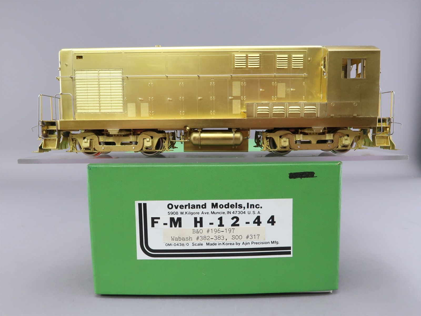 O Brass Model - OMI 0438 B&O / WAB / SOO F-M Fairbanks Morse H-12-44 - Unpainted - 1991 Run - Ajin