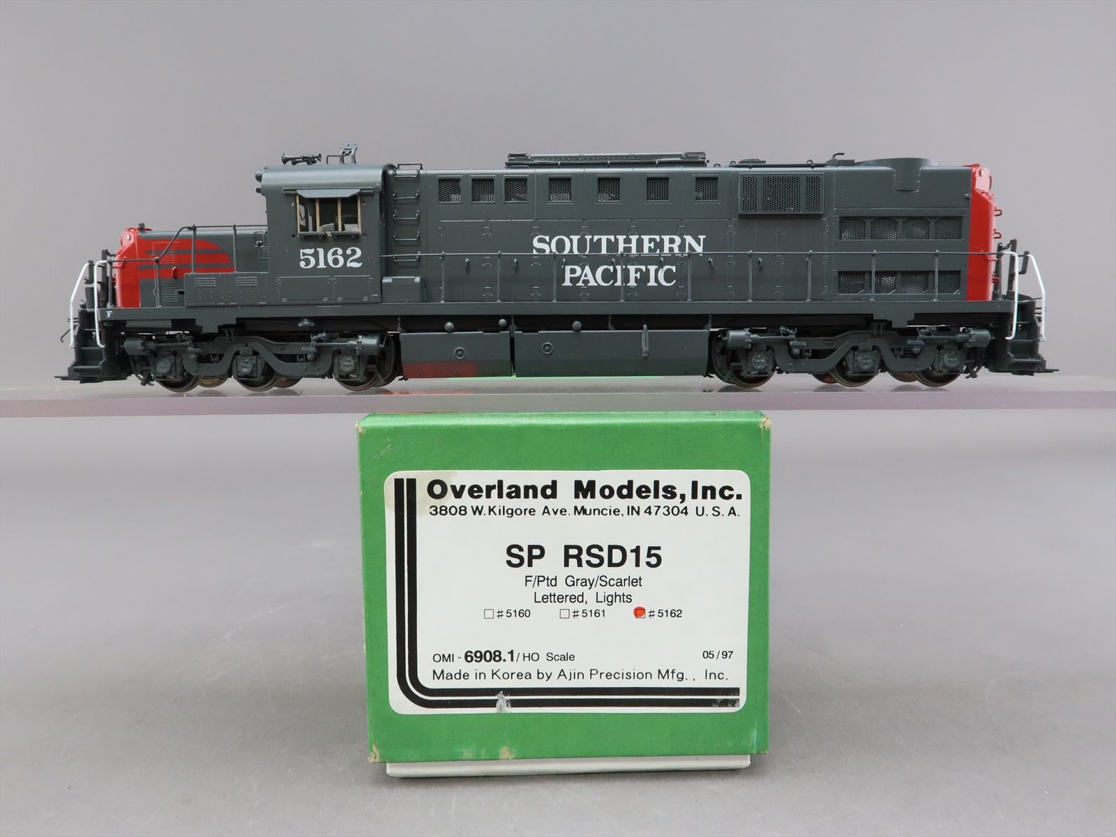 HO Brass Model - OMI 6908.1 SP Southern Pacific RSD15 #5162 Scarlet / Gray - F/P - 1997 Run - Ajin