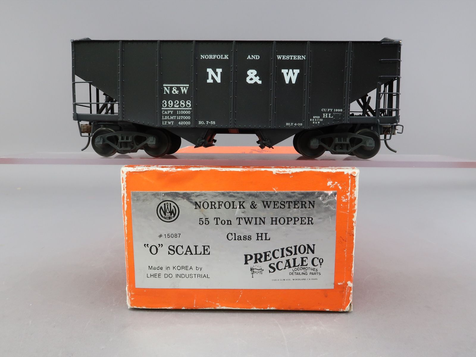 O Brass Model - PSC 15087 N&W Norfolk & Western 55 Ton Twin Hopper HL ...