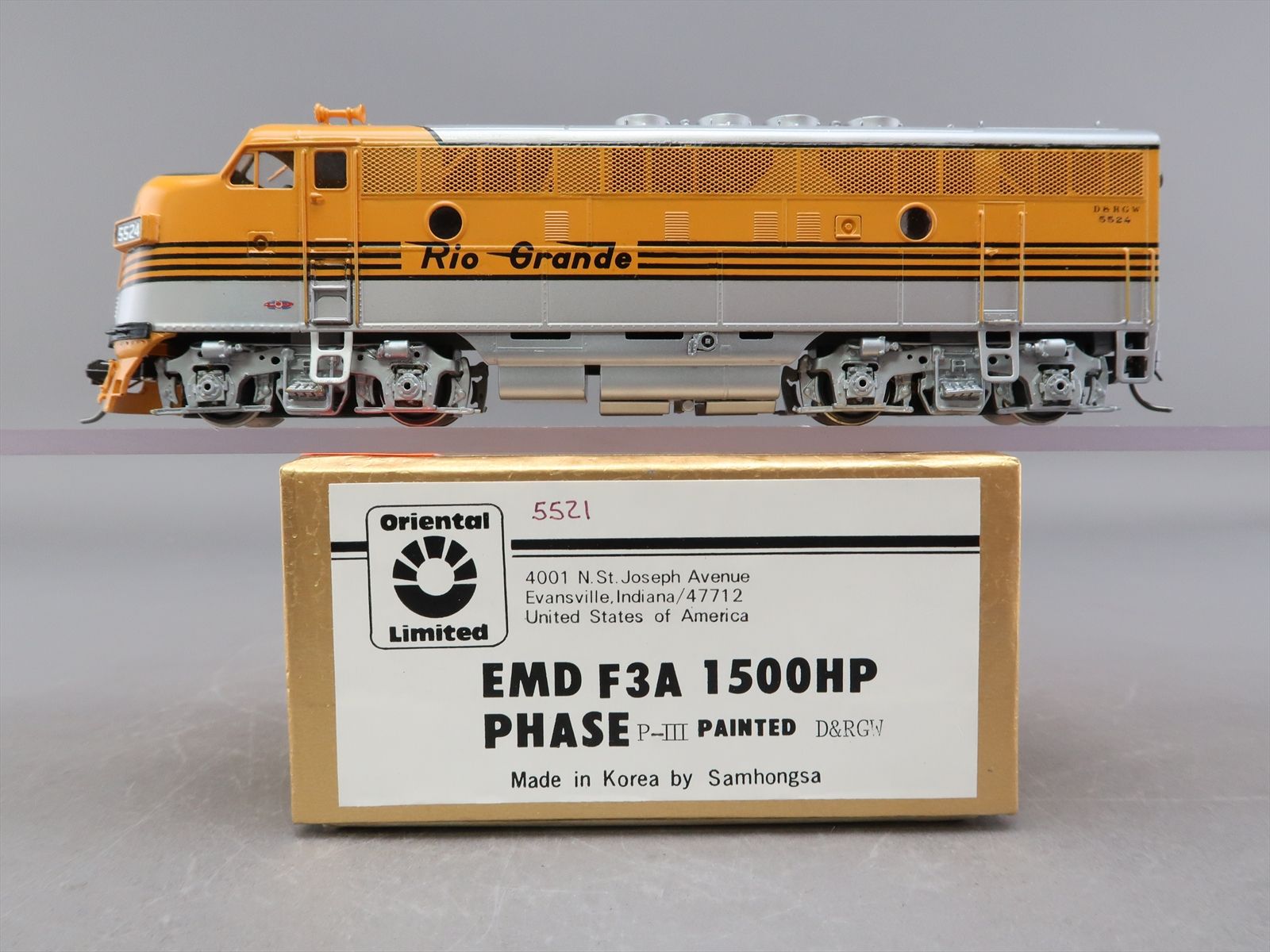HO Brass Model - Oriental P920A D&RGW Rio Grande EMD F3 F3A 1500HP Phase III Unnumbered - F/P ...