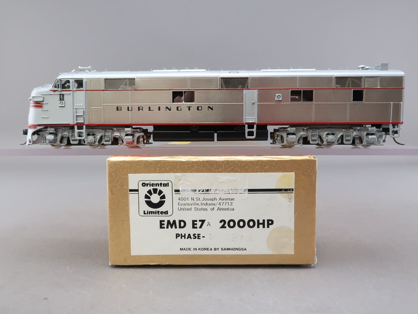 HO Brass Model - Oriental CB&Q Burlington EMD E7 E7A 2000HP - Custom ...