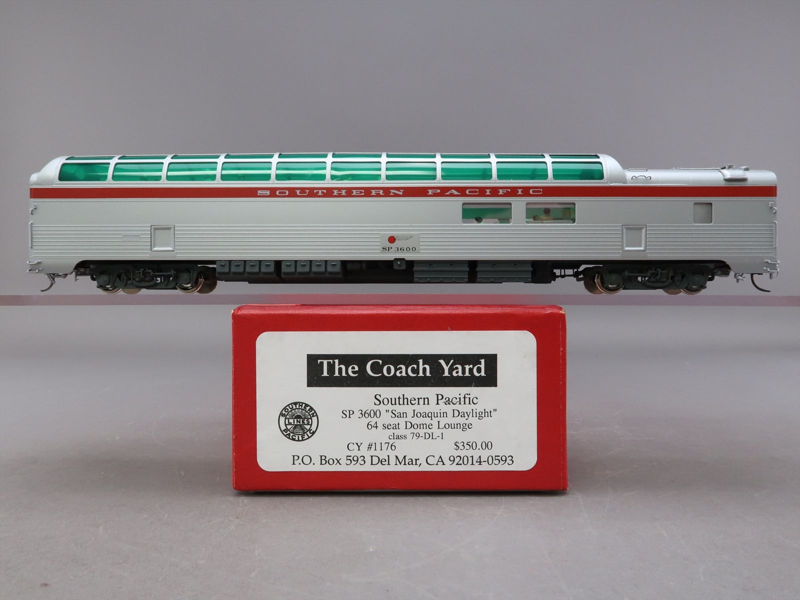 HO Brass Model - TCY 1176 SP Southern Pacific 64-Seat Dome Lounge 79-DL-1 Daylight #3600 ...