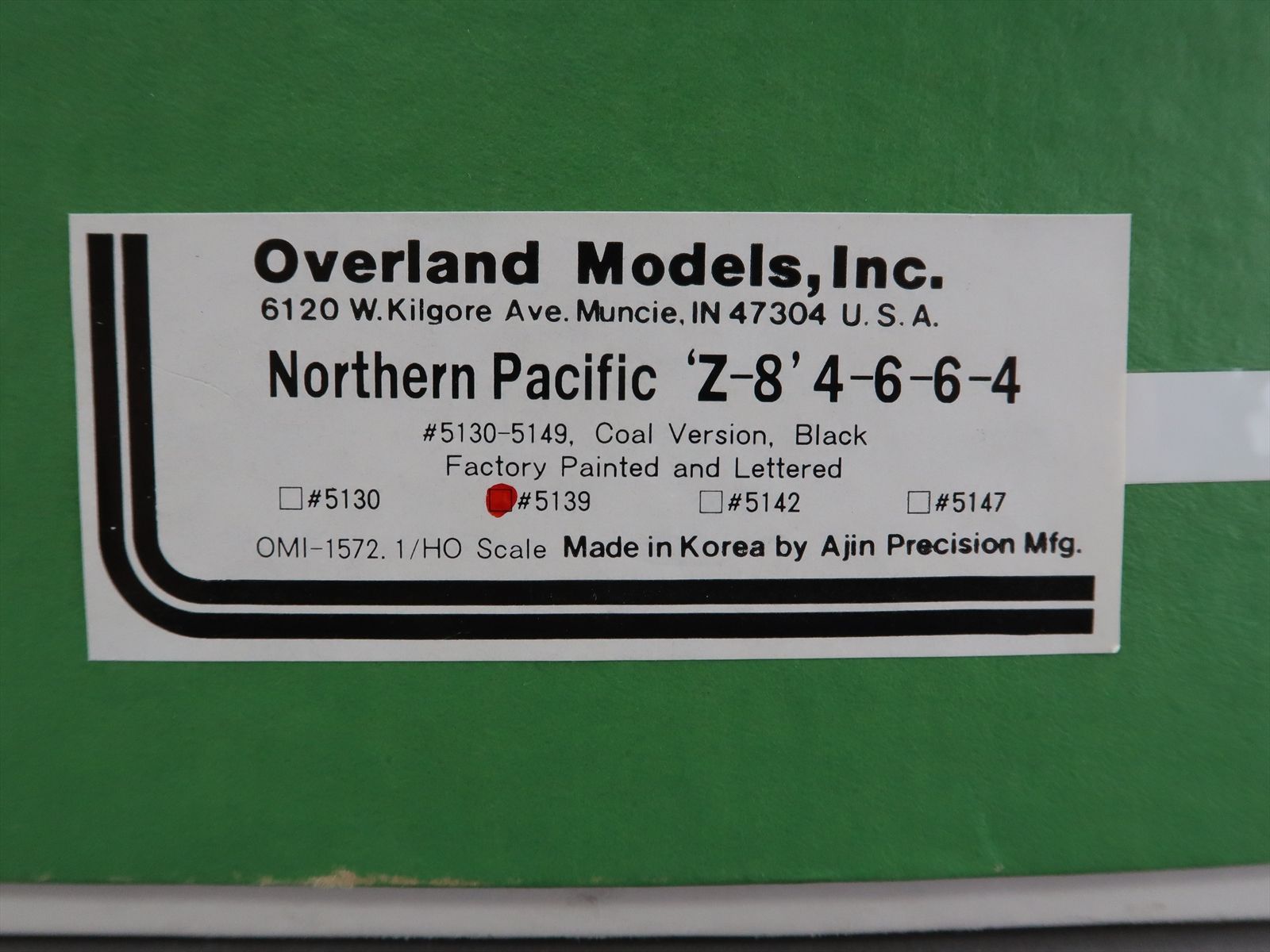 HO Brass Model - OMI 1572.1 NP Northern Pacific Z-8 4-6-6-4 Coal #5139 ...