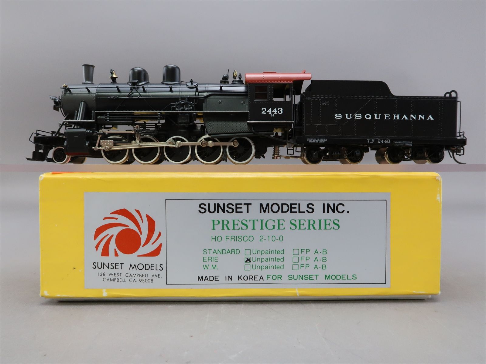 HO Brass Model - Sunset NYS&W Susquehanna 2-10-0 #2450 - Custom - SMI