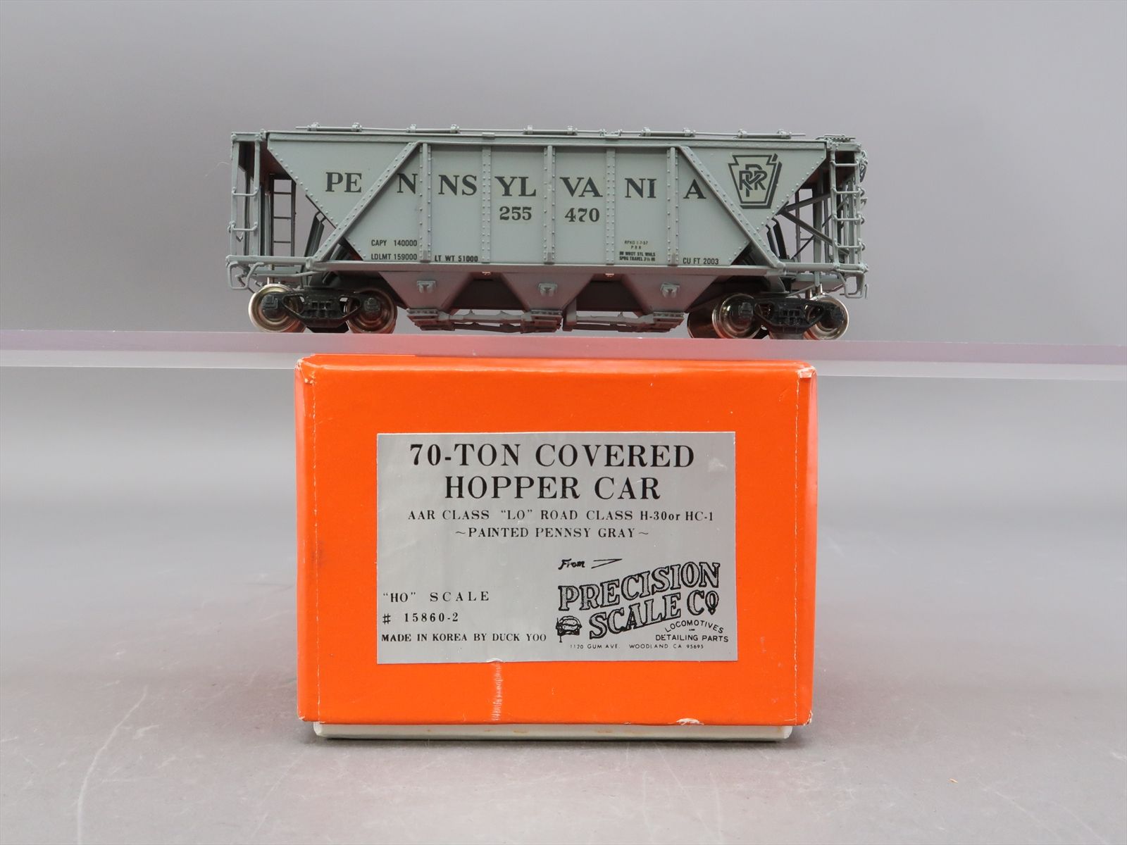 HO Brass Model - PSC 15860-2 PRR Pennsylvania 70 Ton Covered Hopper ...