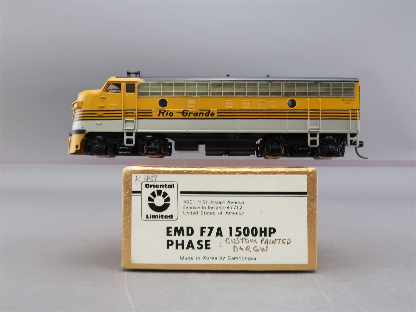 HO Brass Model - Oriental D&RGW Rio Grande EMD F7 F7A 1500HP Phase I w/ Dynamic Brake #5651 ...