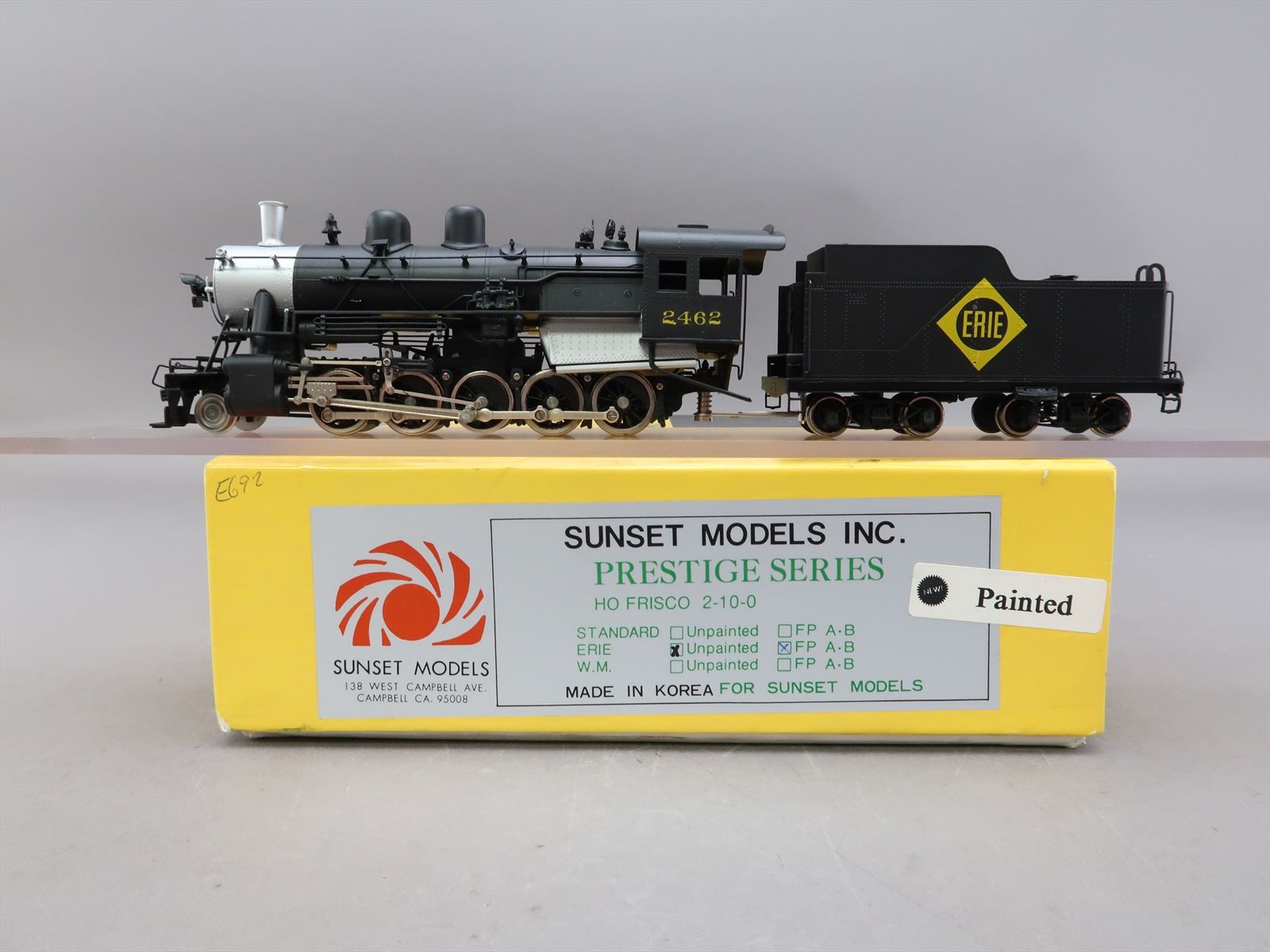 HO Brass Model - SS Sunset Erie 2-10-0 #2462 - Custom - SMI