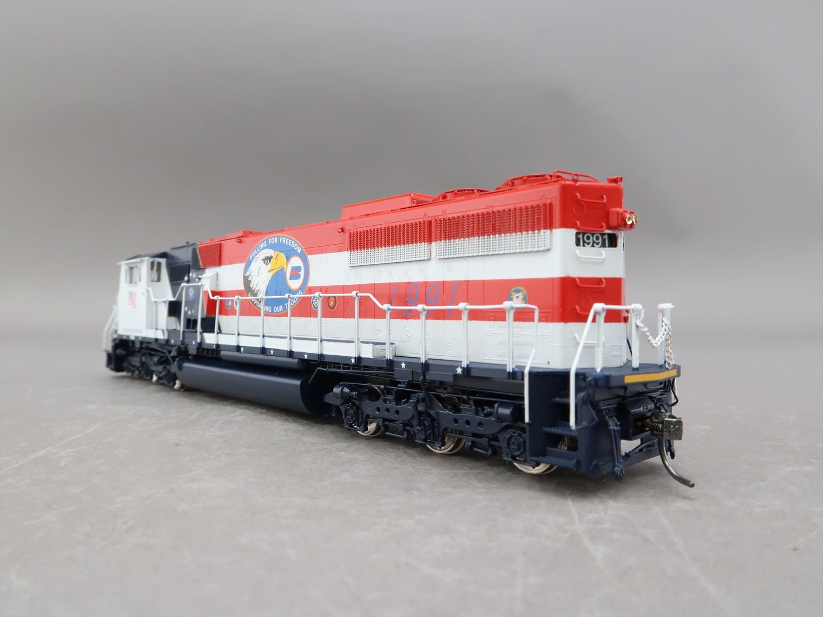 HO Brass Model - OMI 5836.3 BN Burlington Northern SD60M Desert Storm #1991 Red / White / Blue ...