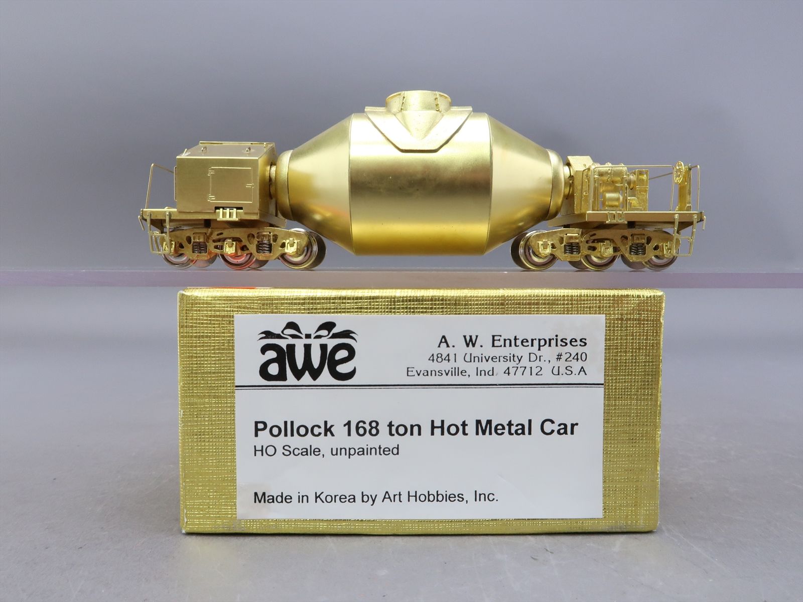 HO Brass Model - AWE 01101 Pollock 168 Ton Hot Metal Car - Unpainted ...