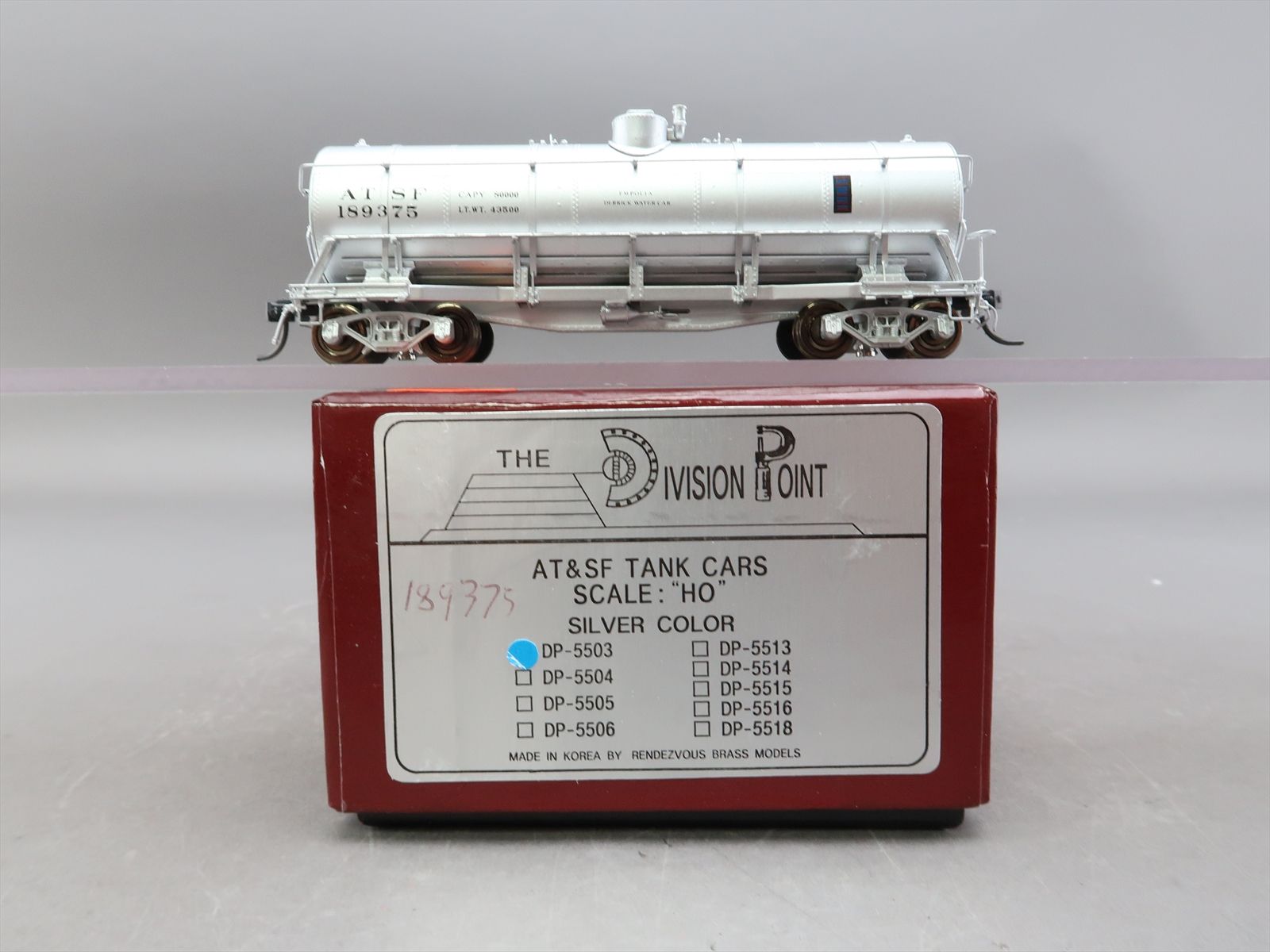 HO Brass Model - DP 5503 AT&SF Santa Fe Silver Tank Car Single Dome ...