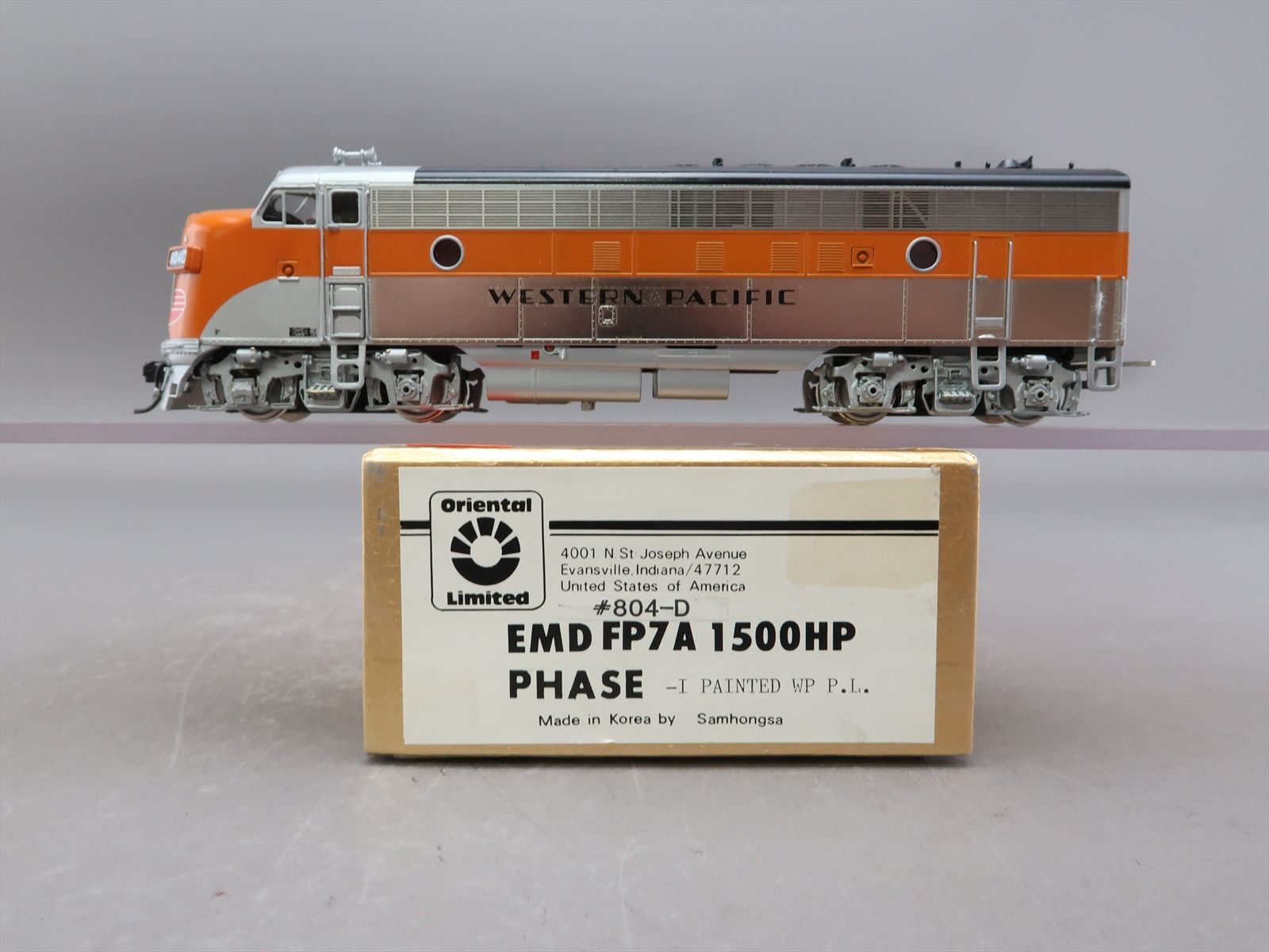 HO Brass Model - Oriental WP Western Pacific EMD FP7A 1500HP Phase 1 #804D - F/P - Samhongsa