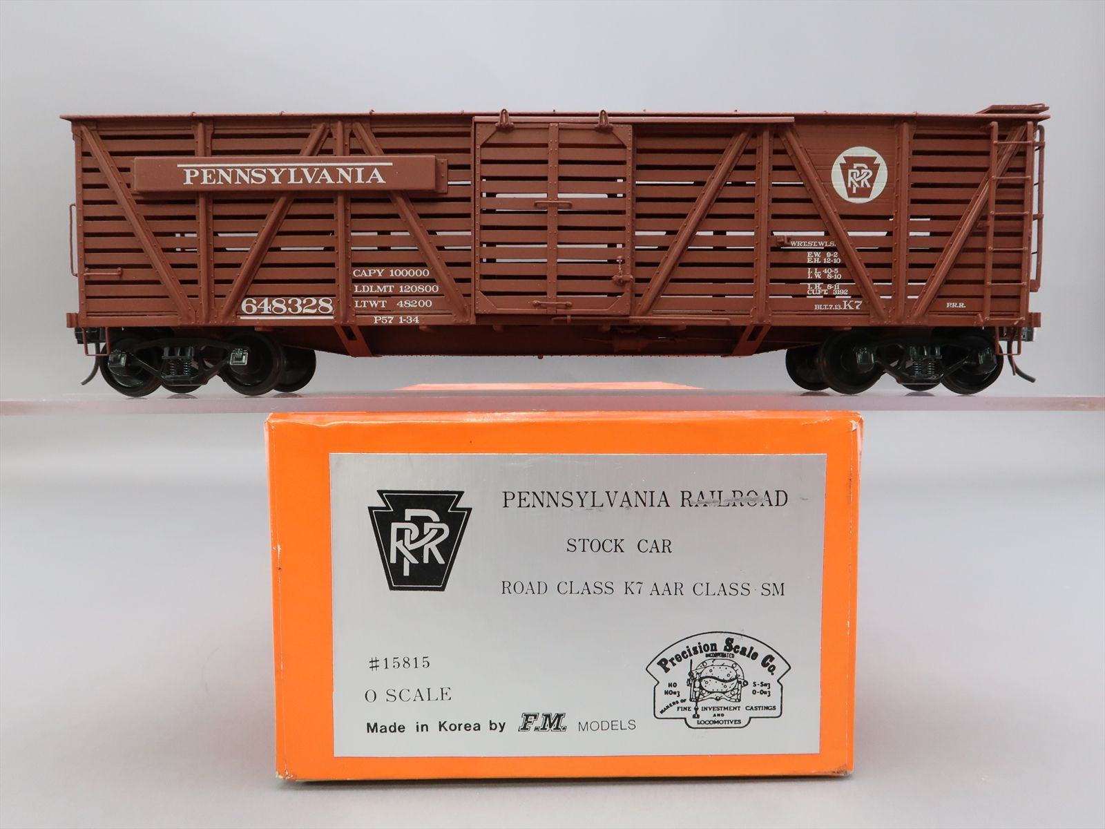 O Brass Model - PSC 15815 PRR Pennsylvania SM K7 AAR Stock Car #648328 ...
