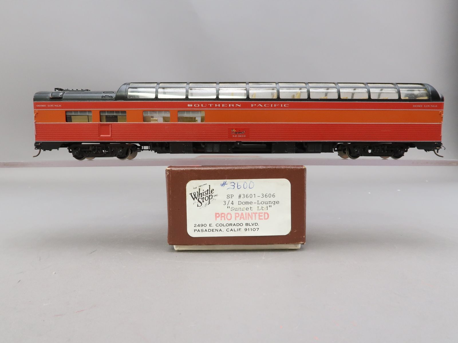 HO Brass Model - TCY 1176 SP Southern Pacific 64-Seat Dome Lounge 79-DL-1 Daylight #3600 ...
