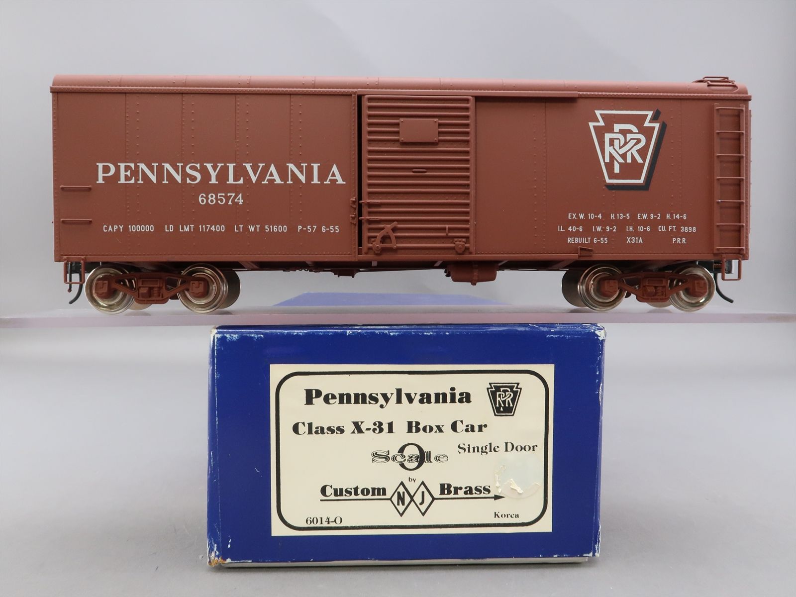 O Brass Model - NJCB 6014-O PRR Pennsylvania Class X-31 Boxcar Single ...