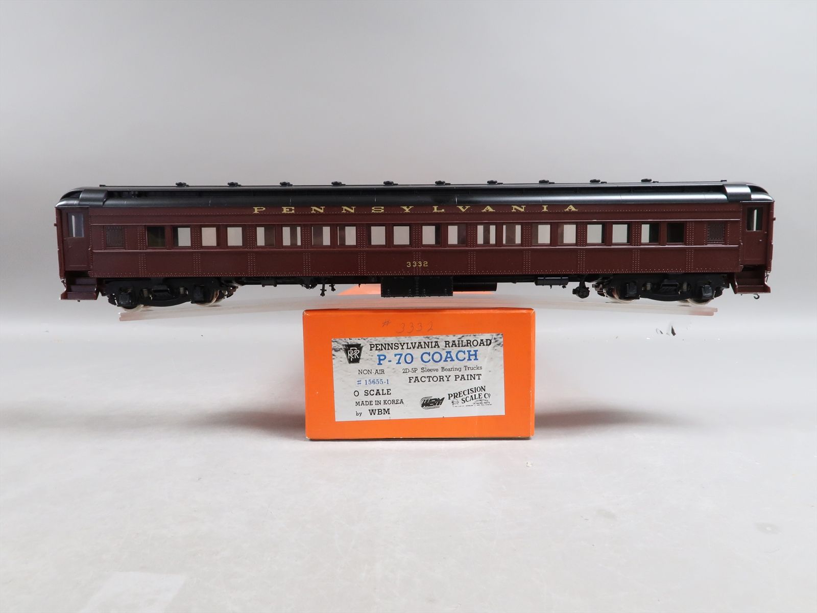O Brass Model - PSC 15655-1 PRR Pennsylvania P-70 Non-Air Coach #3332 ...