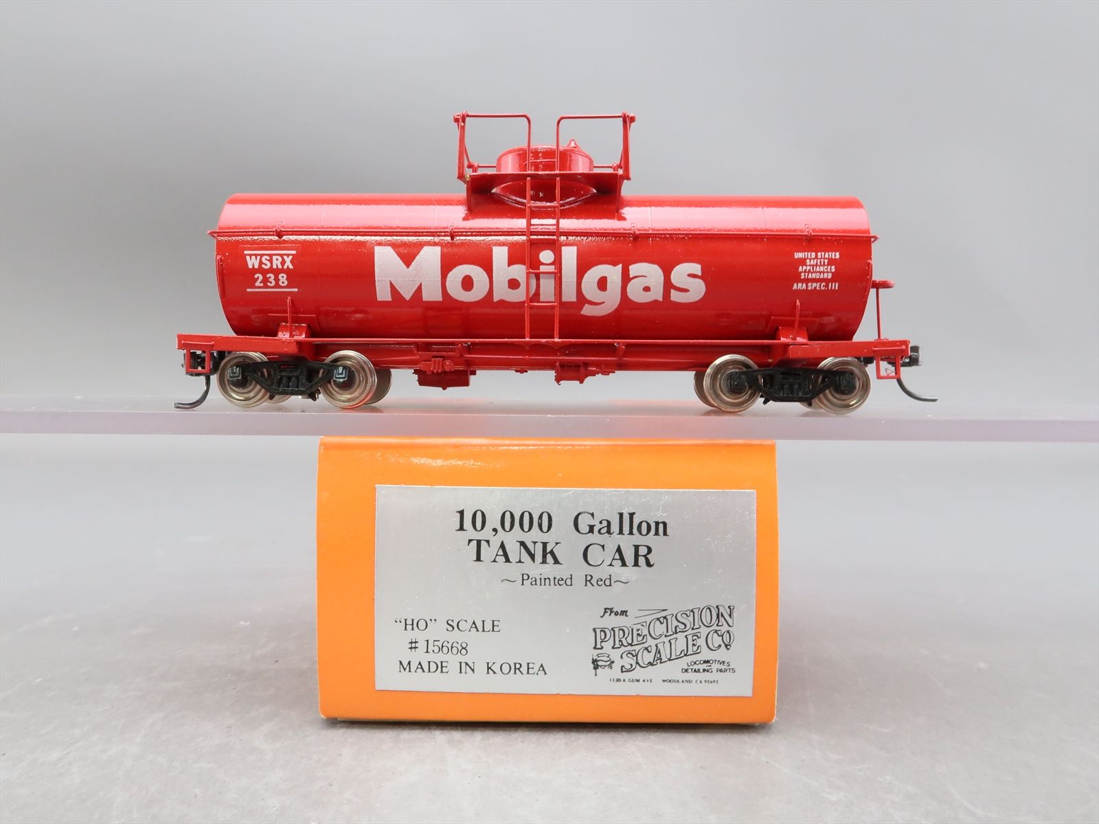 HO Brass Model - PSC 15668 WSRX Mobilgas 10,000 Gallon Tank Car #238 ...