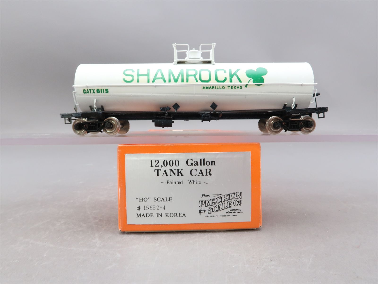 HO Brass Model - PSC 15652-4 12,000 Gallon Tank Car GATX Shamrock #6115 ...