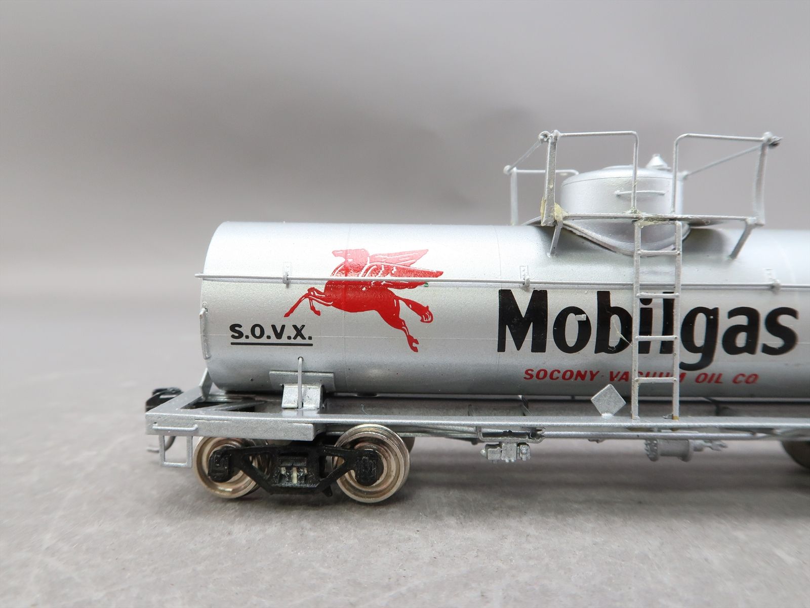 HO Brass Model - PSC 15656 SOVX Mobilgas 8,000 Gallon Tank Car Silver ...