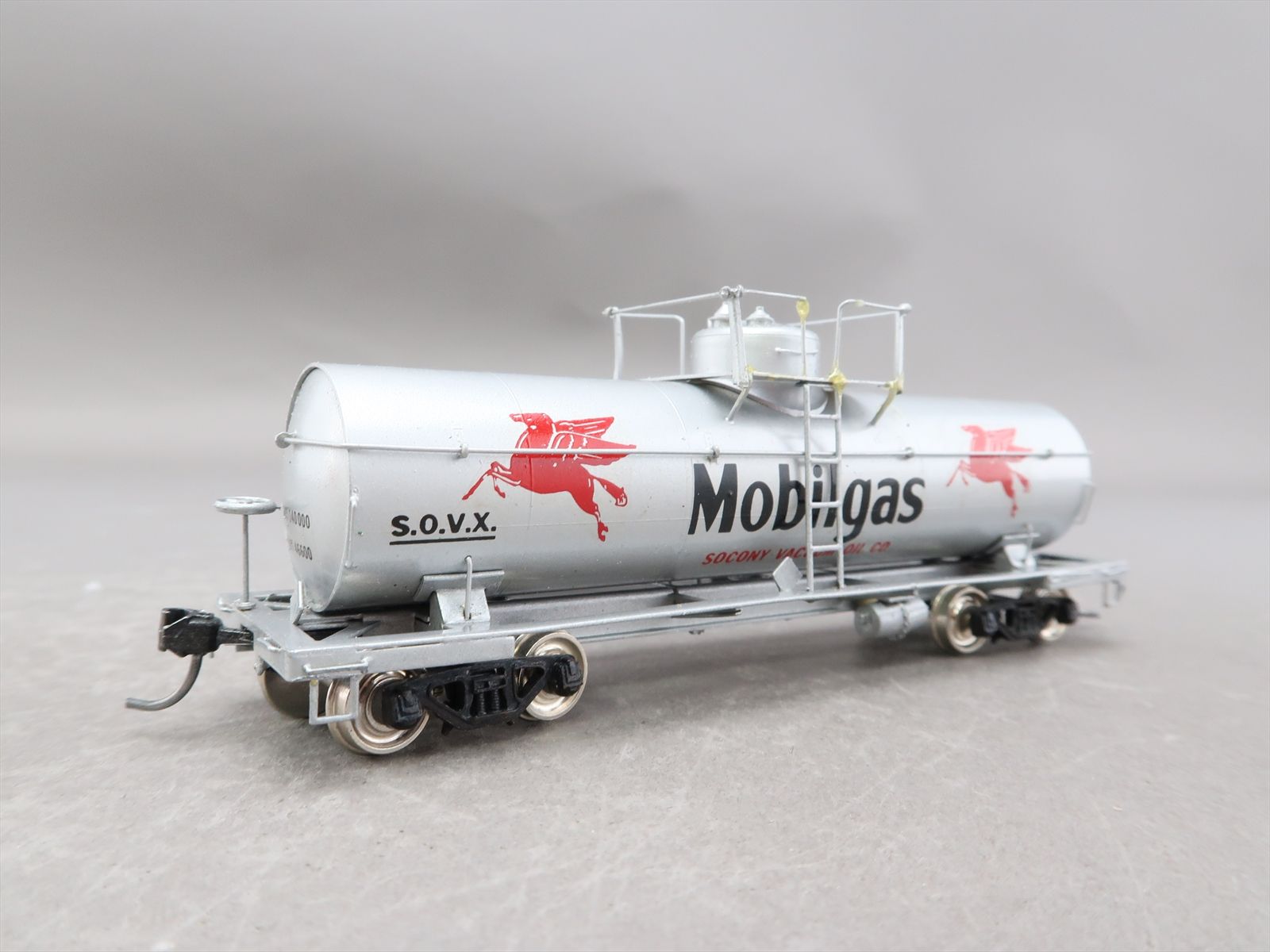 HO Brass Model - PSC 15656 SOVX Mobilgas 8,000 Gallon Tank Car Silver ...
